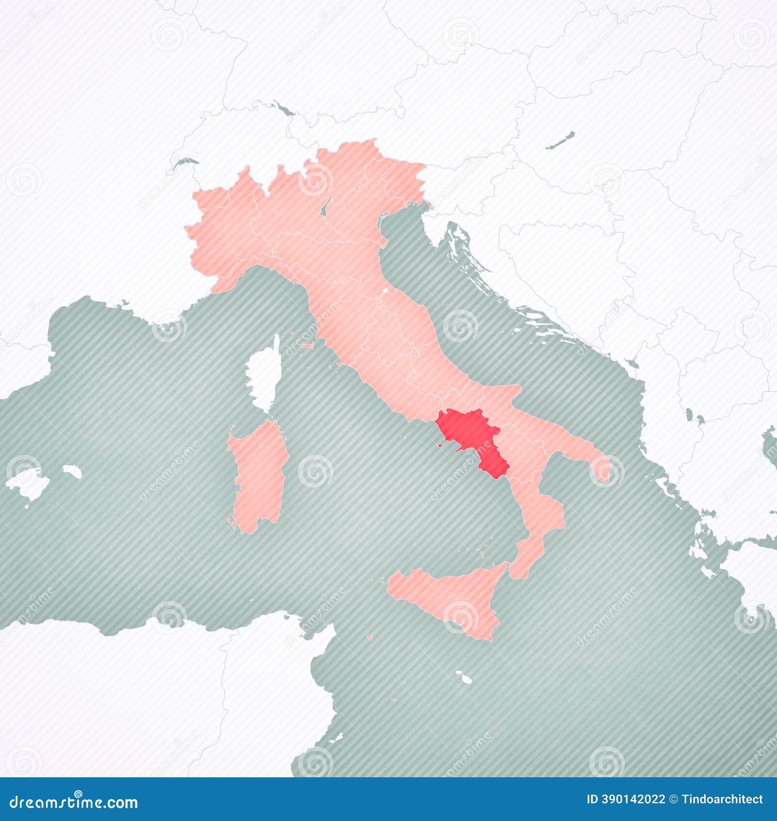 Campania Map. State And District Map Of Campania. Political Map Of ...
