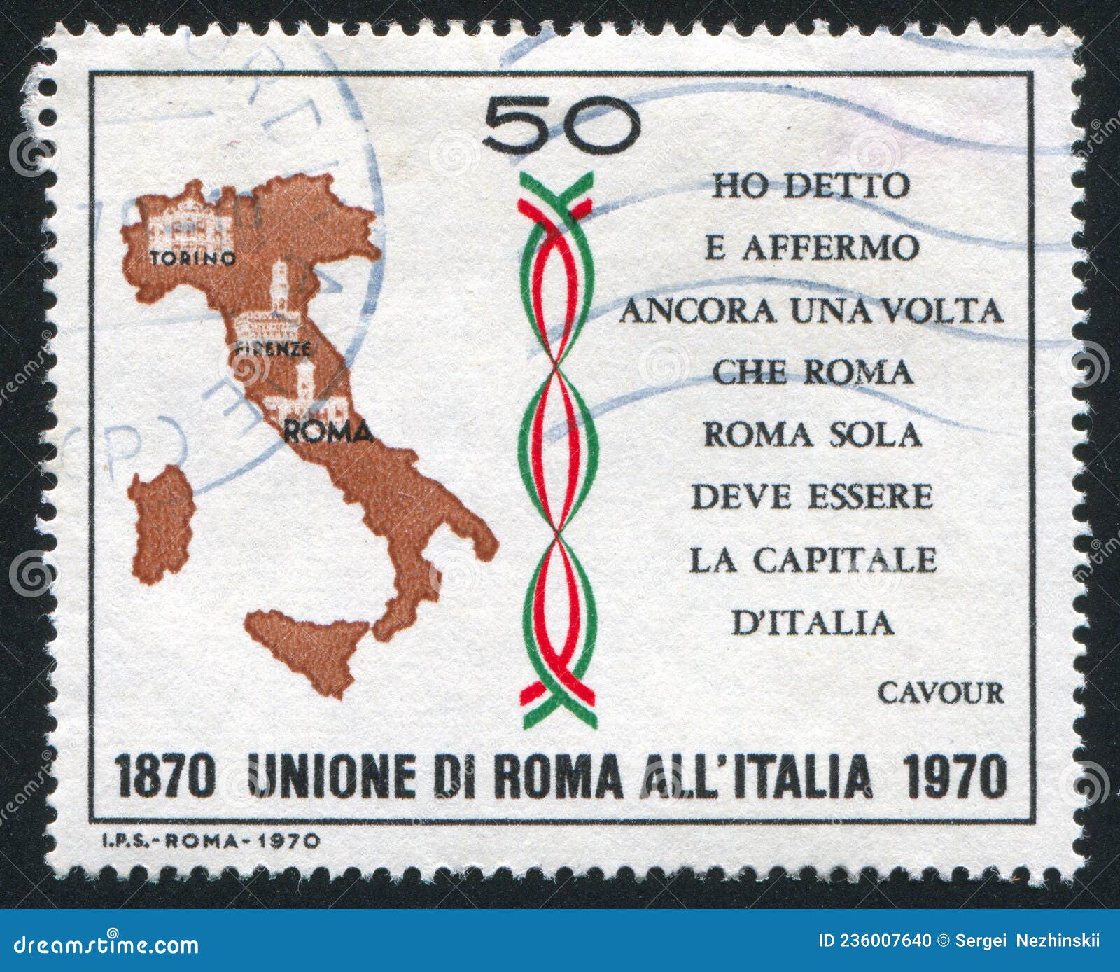 Map of Italy editorial image. Image of postmark, building - 236007640