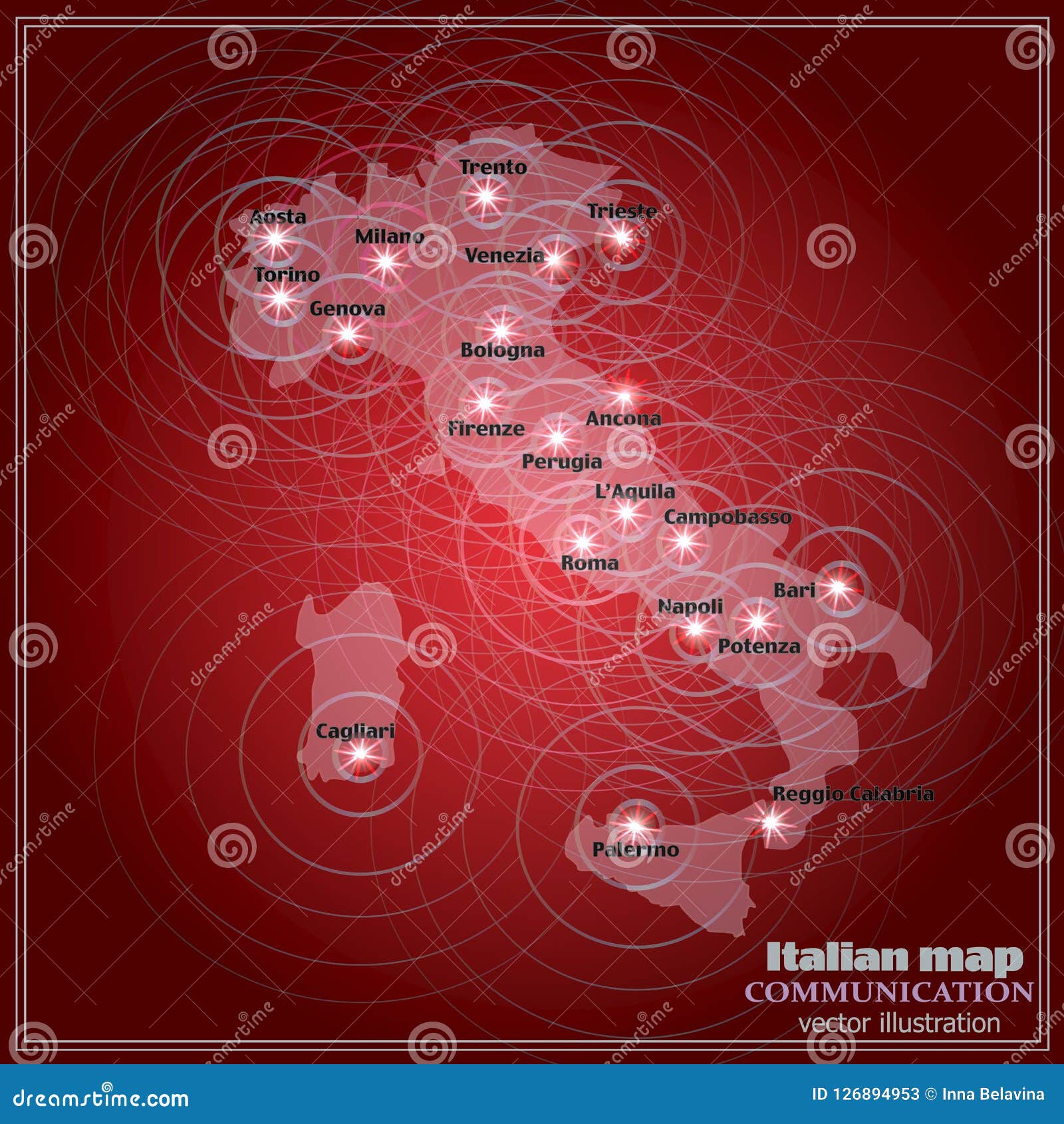 Italy Map Illustration. Vector Stock Vector - Illustration of print ...