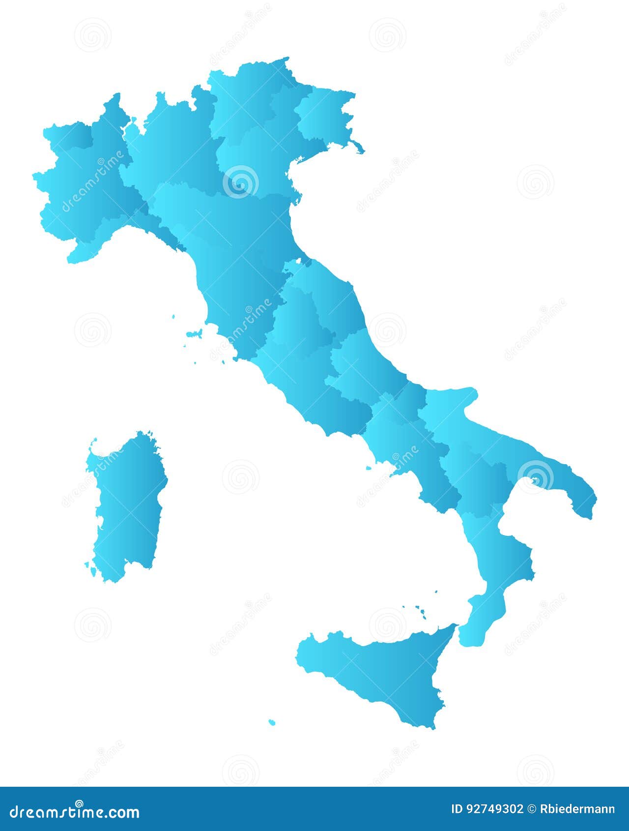 Map of Italy stock vector. Illustration of cartography - 92749302