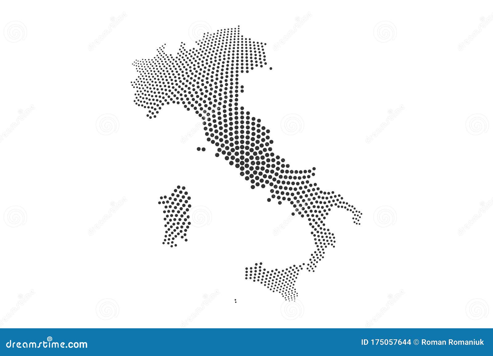 Map of Italy. Dotted Style Abstract Map of Italia Isolated on White ...