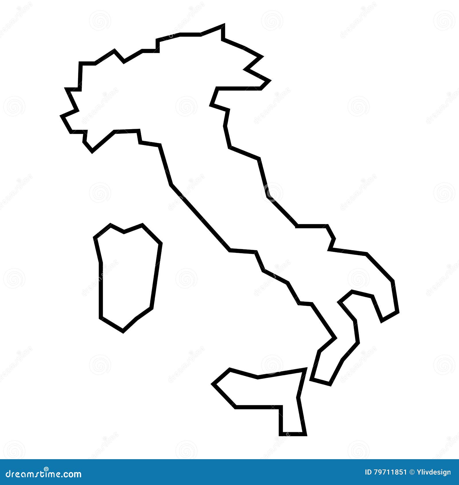 Map of Italy Icon, Outline Style Stock Vector - Illustration of design ...