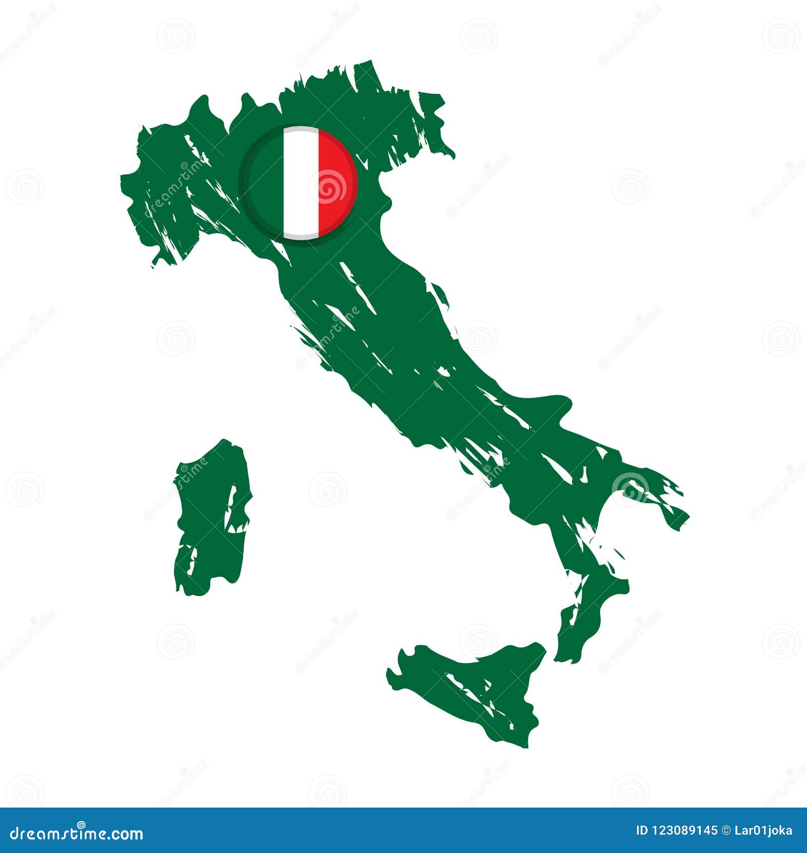 Map of Italy with a label stock vector. Illustration of vector - 123089145
