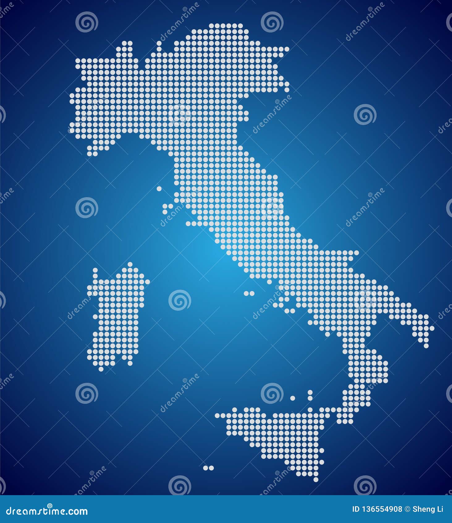 Pixel Map Of Italy. Vector Dotted Map Of Italy Isolated On White ...
