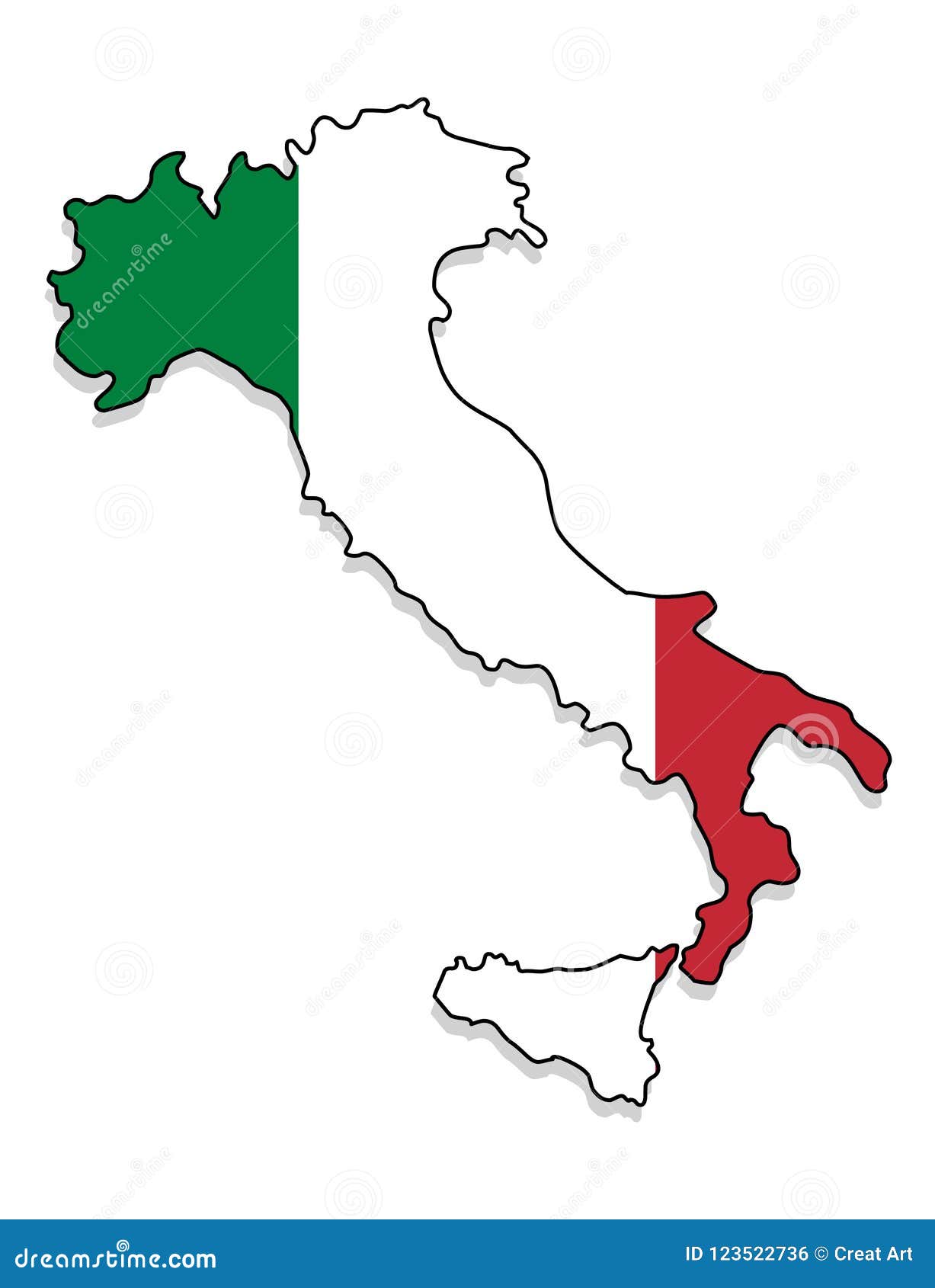Italy.Map Of Italy Vector Illustration Stock Vector - Illustration of ...