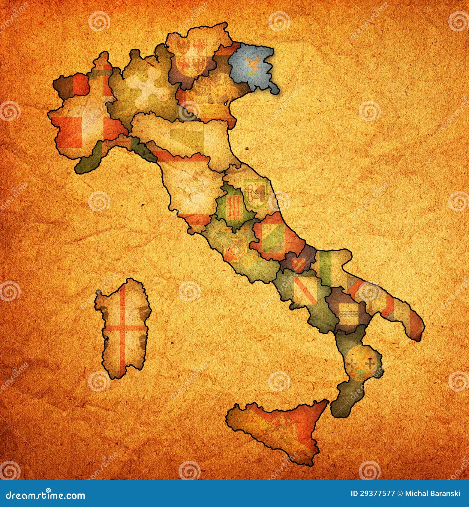 Map of Italy with Venezia Region Stock Illustration - Illustration of ...