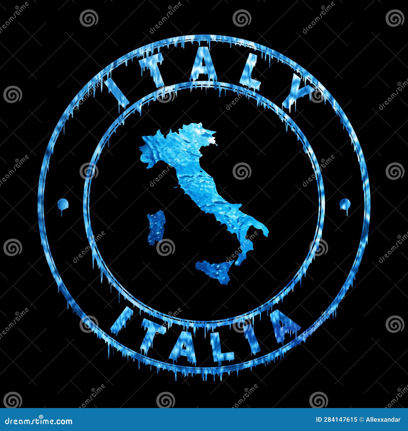 Map of Italy Water concept stock illustration. Illustration of republic ...