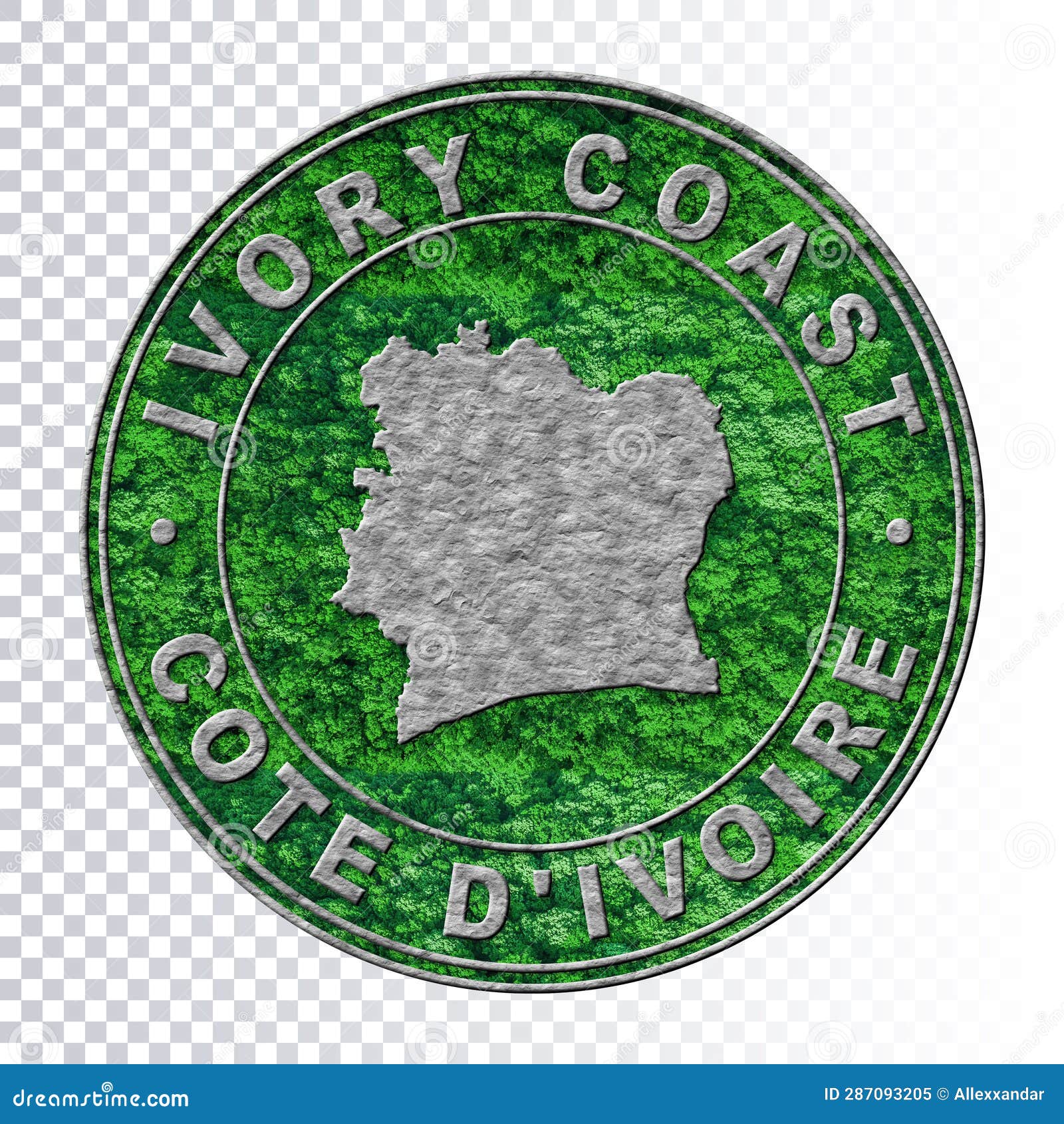 Map of Ivory Coast, Environment Concept, Co2 Emission Concept Stock ...