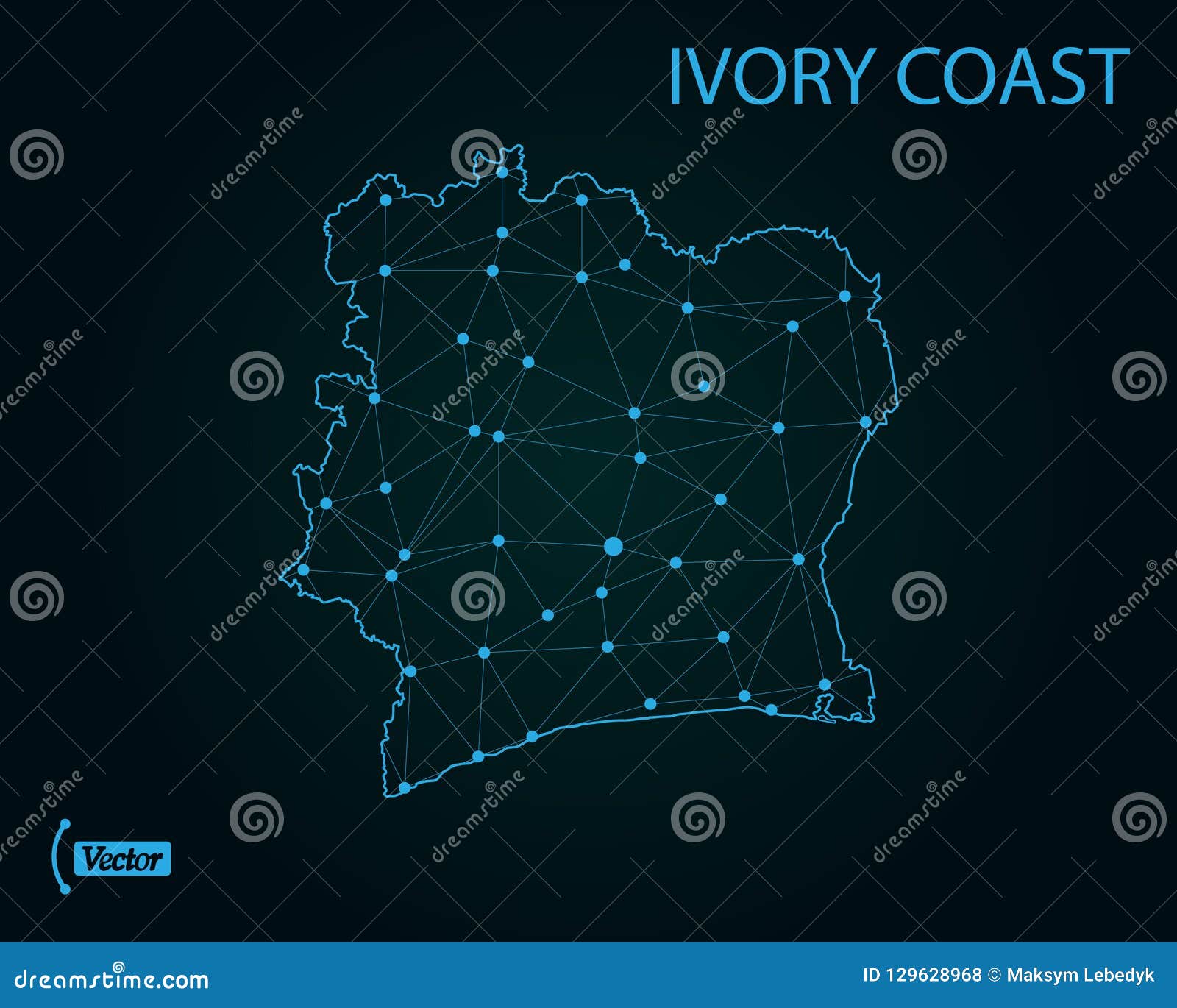 Map of Ivory Coast. Vector Illustration. World Map Stock Illustration ...