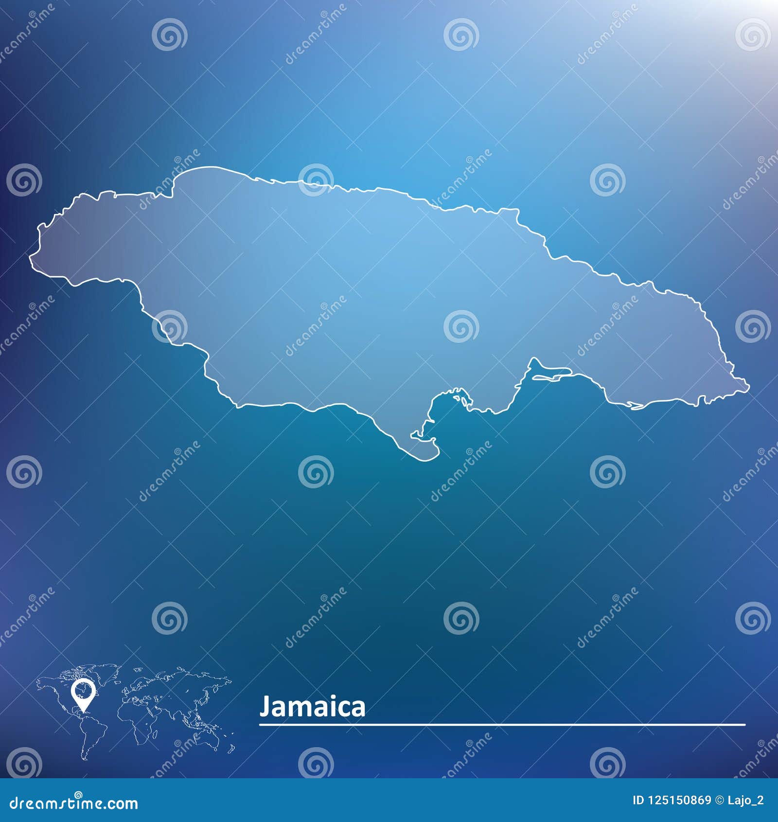 Map of Jamaica stock vector. Illustration of nation - 125150869