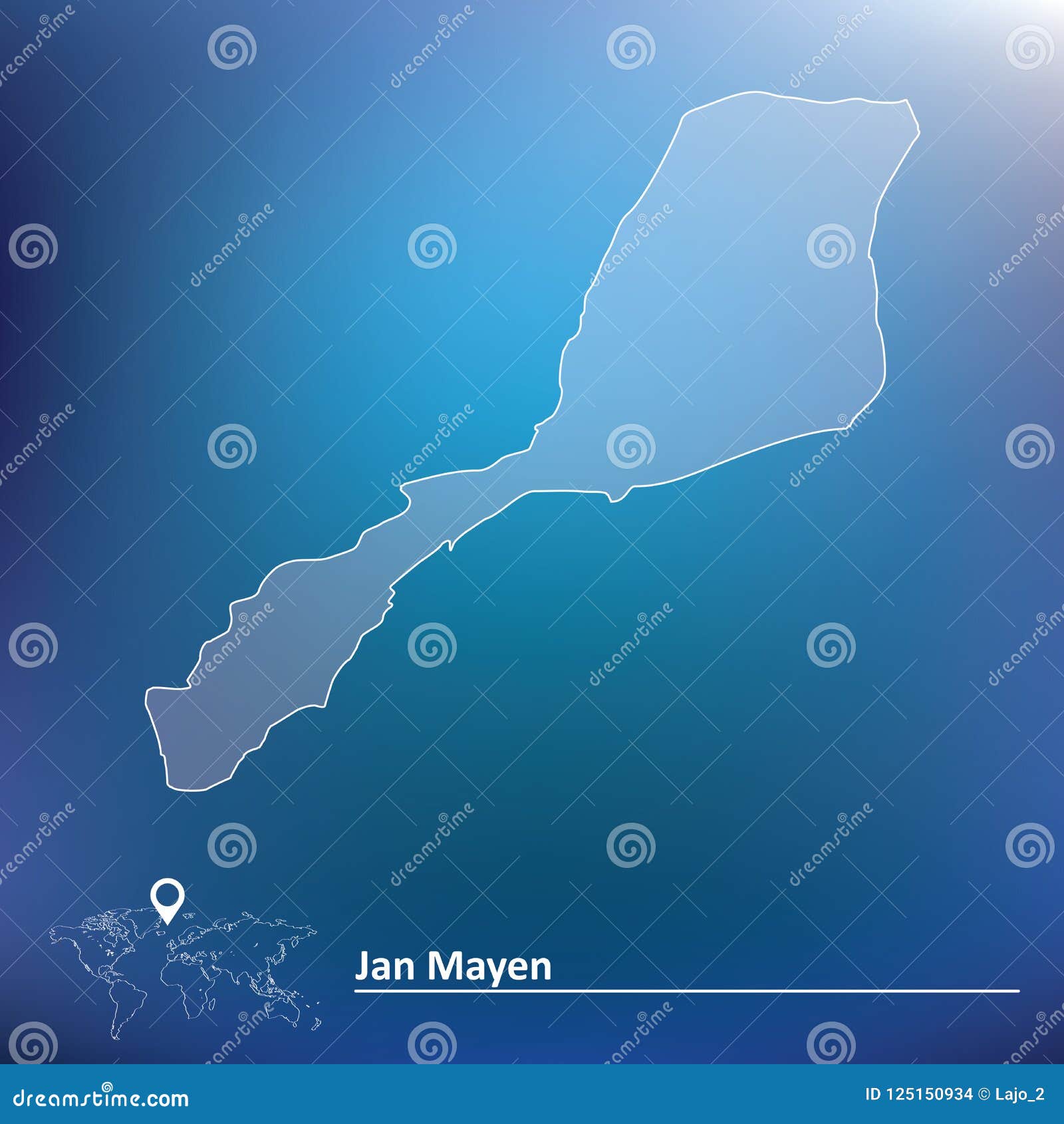 Map of Jan Mayen stock vector. Illustration of stylish - 125150934