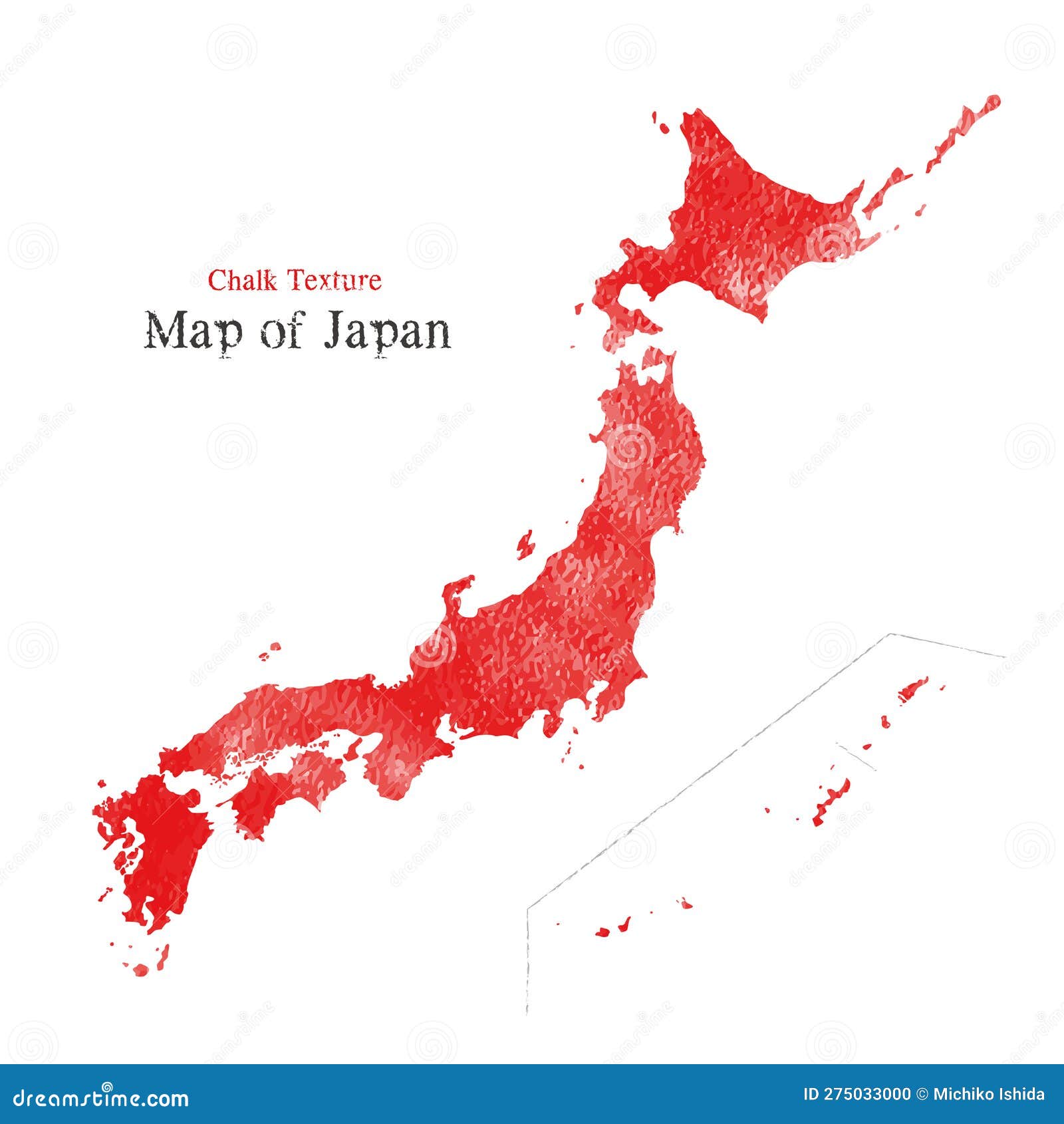 Map of Japan, Chalk Texture Stock Illustration - Illustration of ...