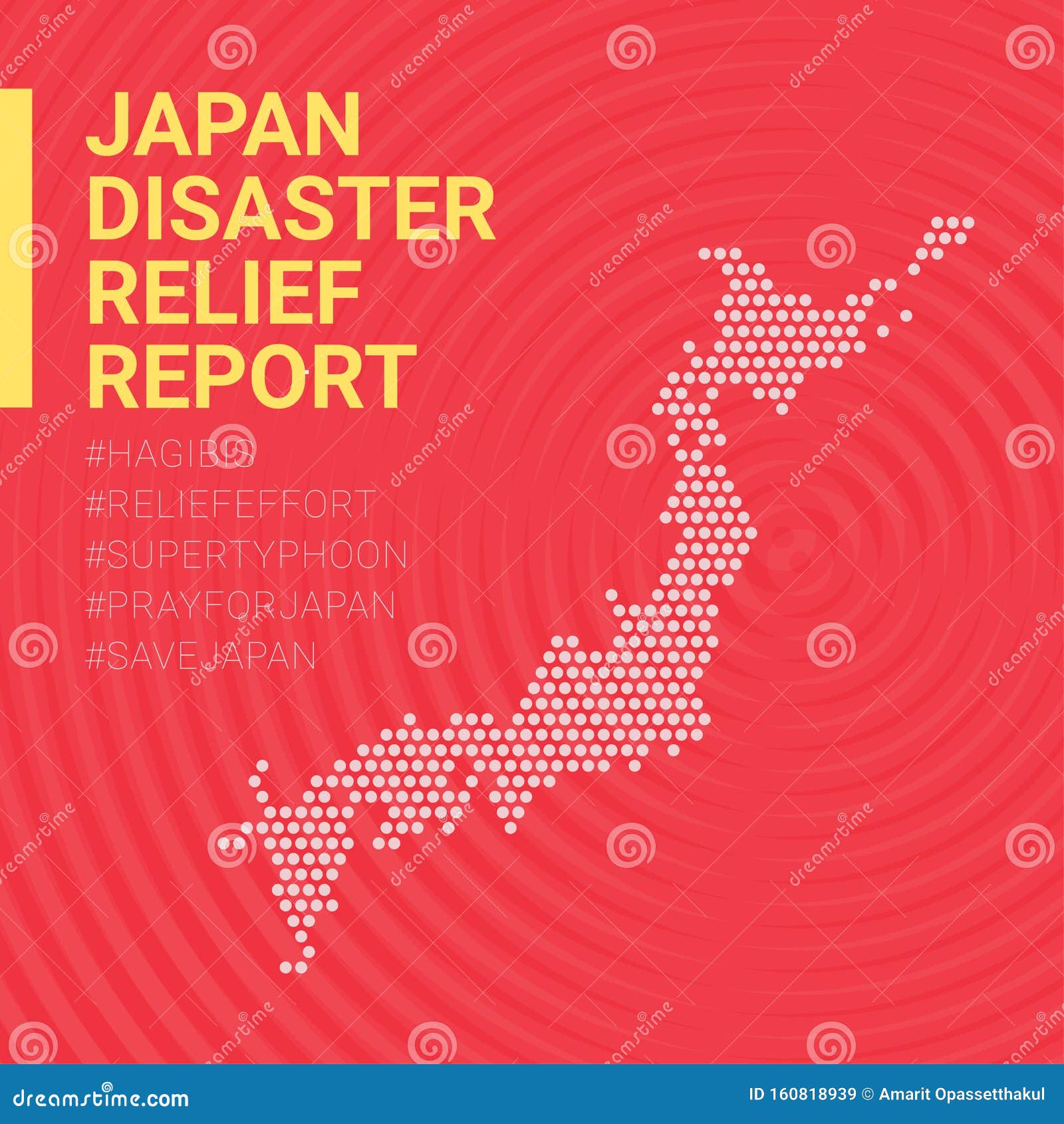 Japan Disaster Relief Report for Typhoon Hagibis Stock Vector ...