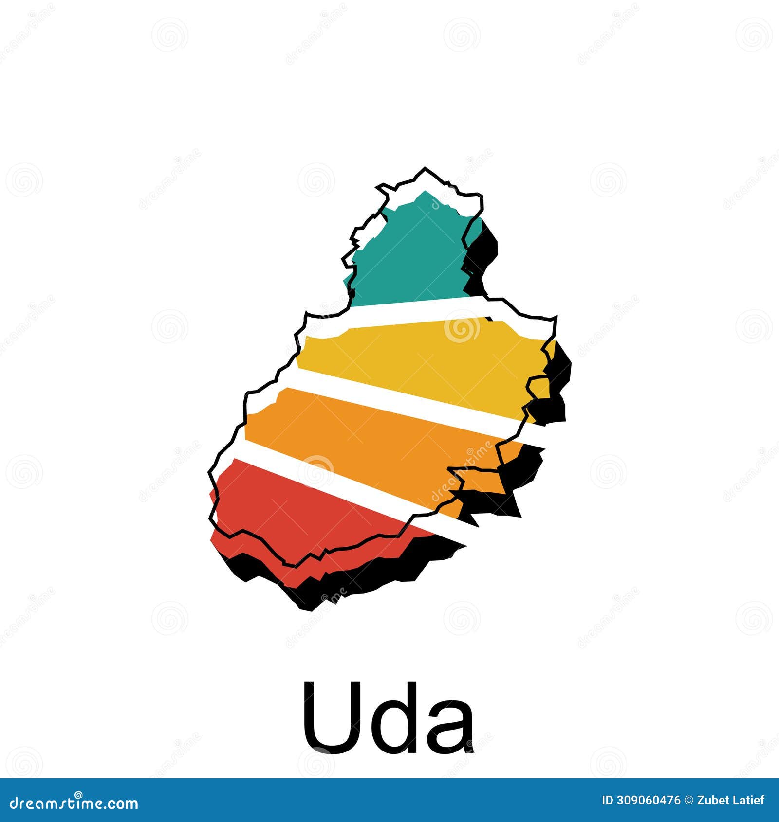 Map Japan Country with City of Uda, Geometric Logo Design Element Stock ...