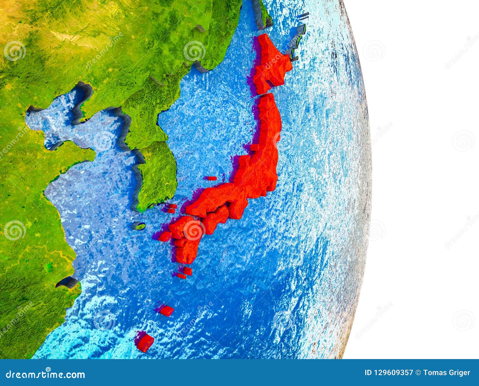 Map of Japan on 3D Earth stock illustration. Illustration of globe ...