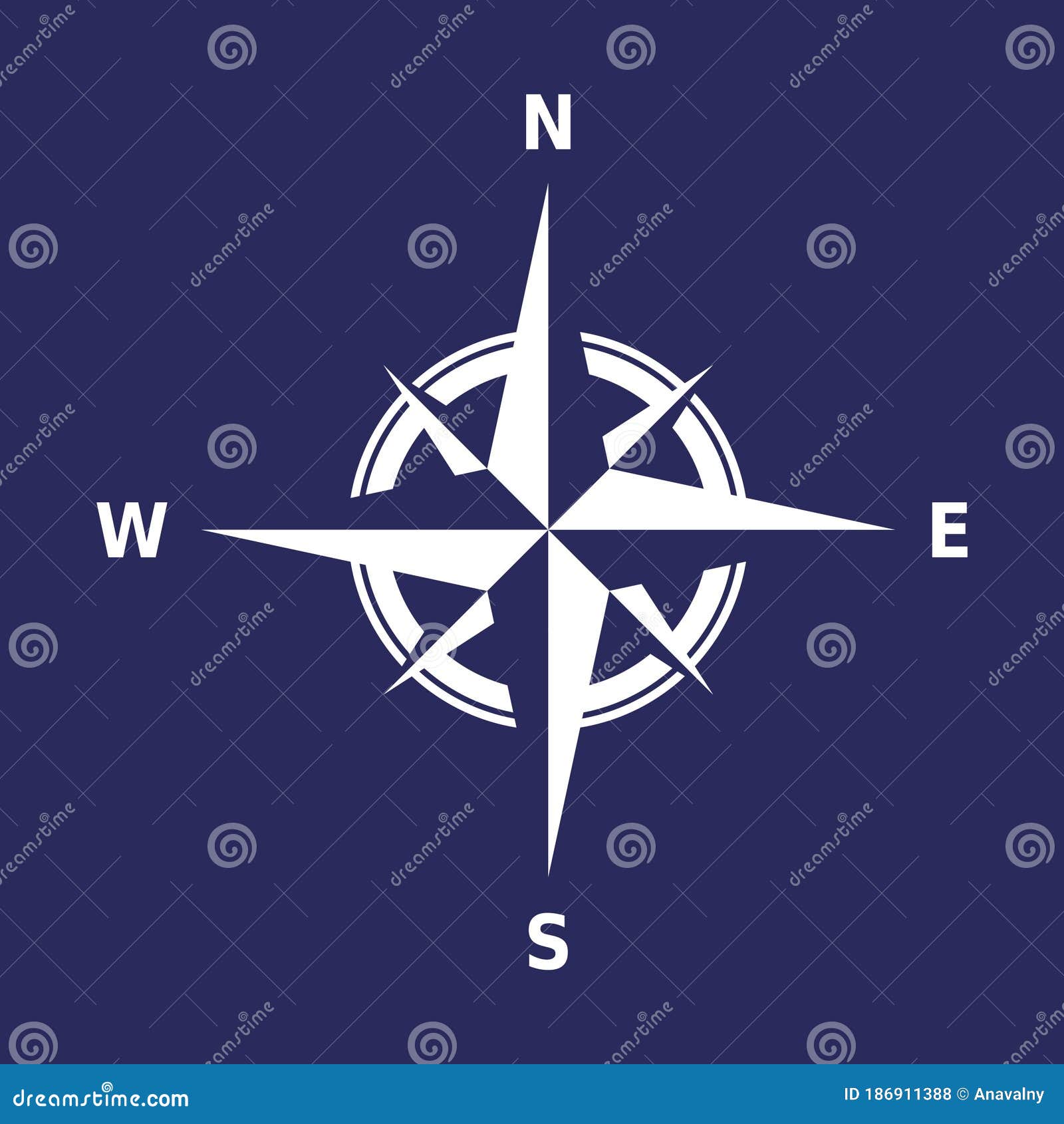 Compass Abstract Flat Icon. Vector Illustration. Stock Vector ...