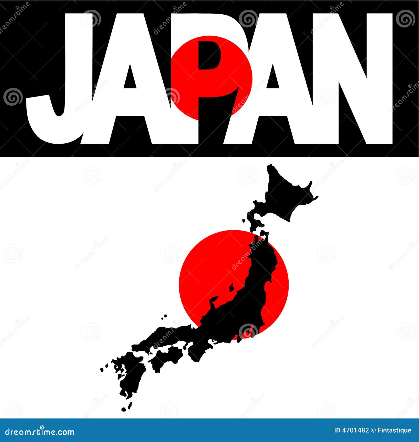 Map of Japan and flag text stock vector. Illustration of japan - 4701482