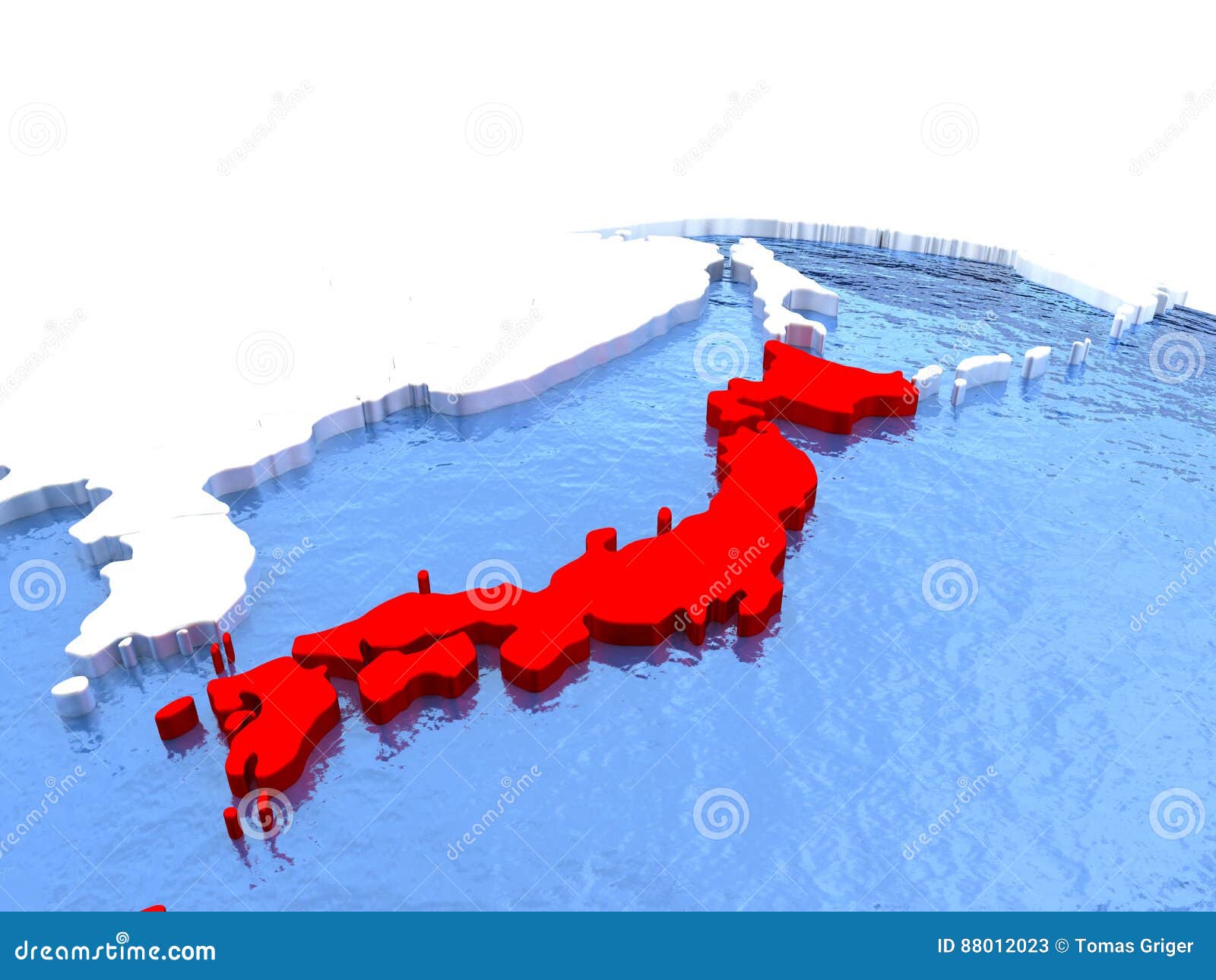 Map of Japan on globe stock illustration. Illustration of metallic ...