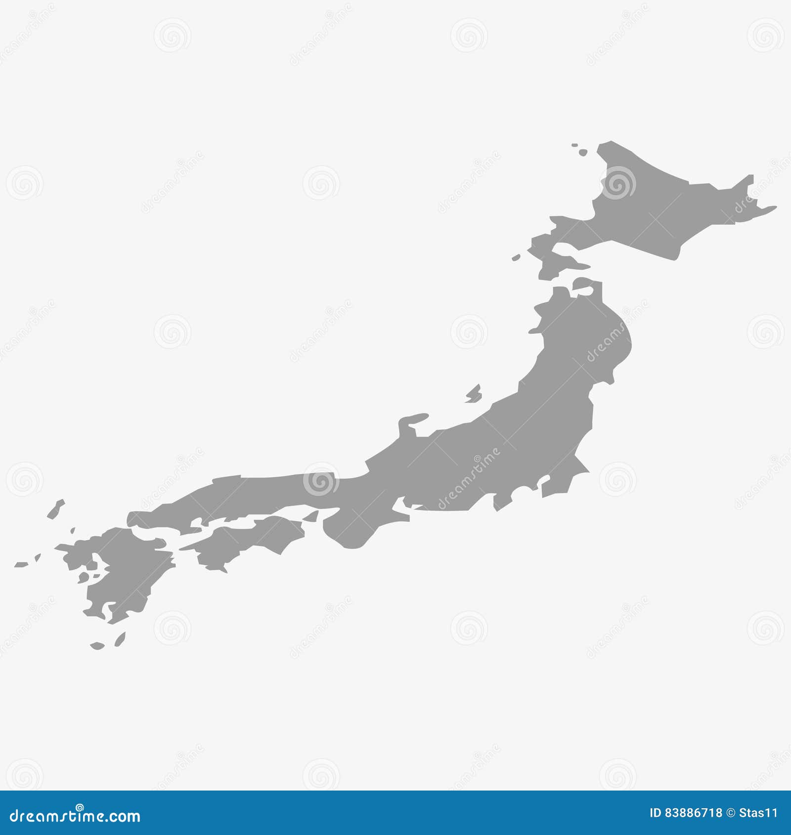 Japan Map With Gray Tone On Png Or Transparent Background,illustration ...