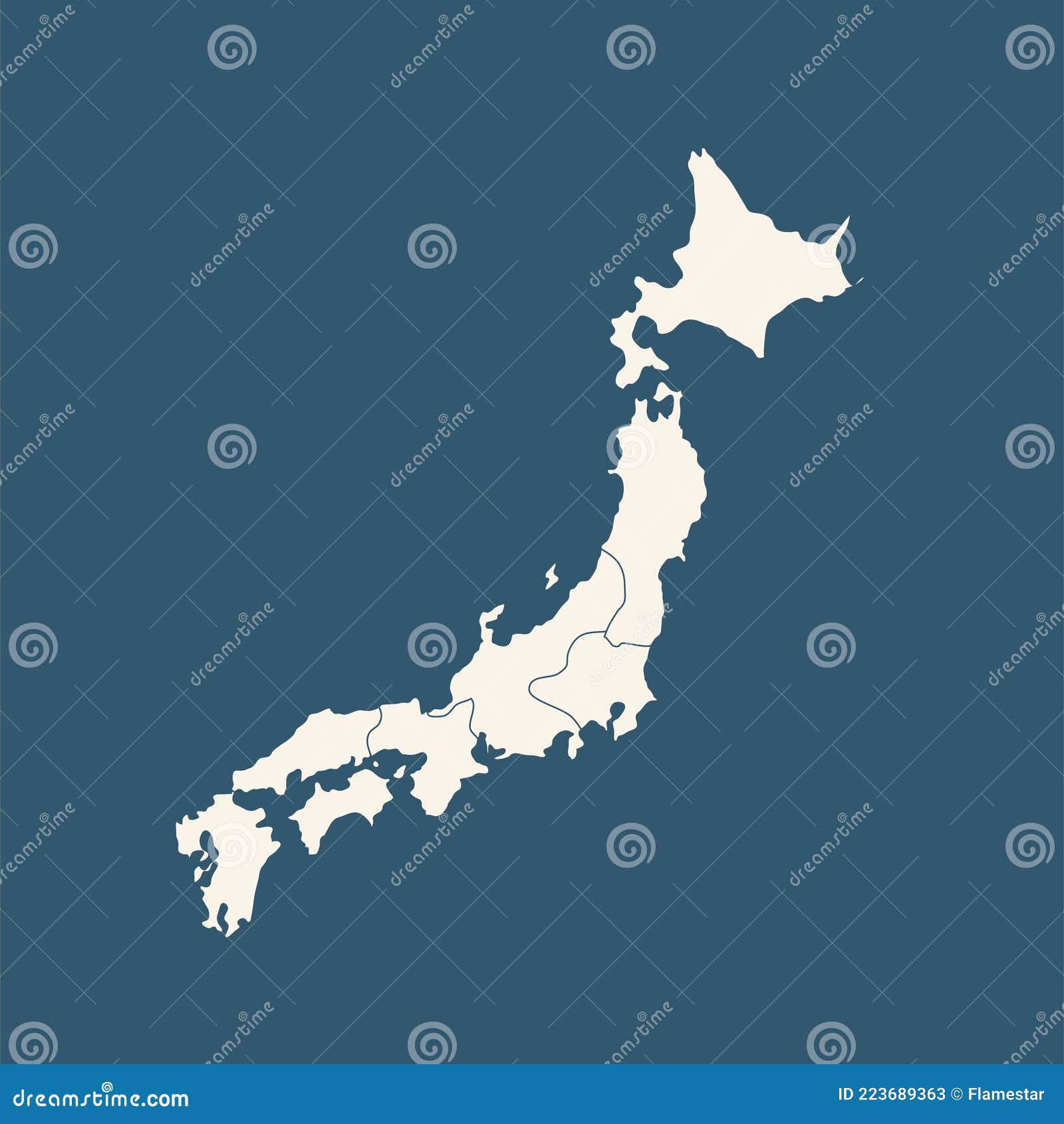Japan Map - High Detailed Blue Map With Counties/regions/states Of ...