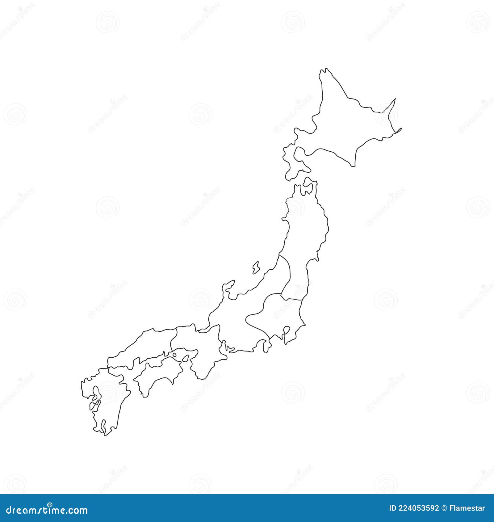 Map of Japan in High Detail Resolution. Mesh Lines and Points Form Map ...