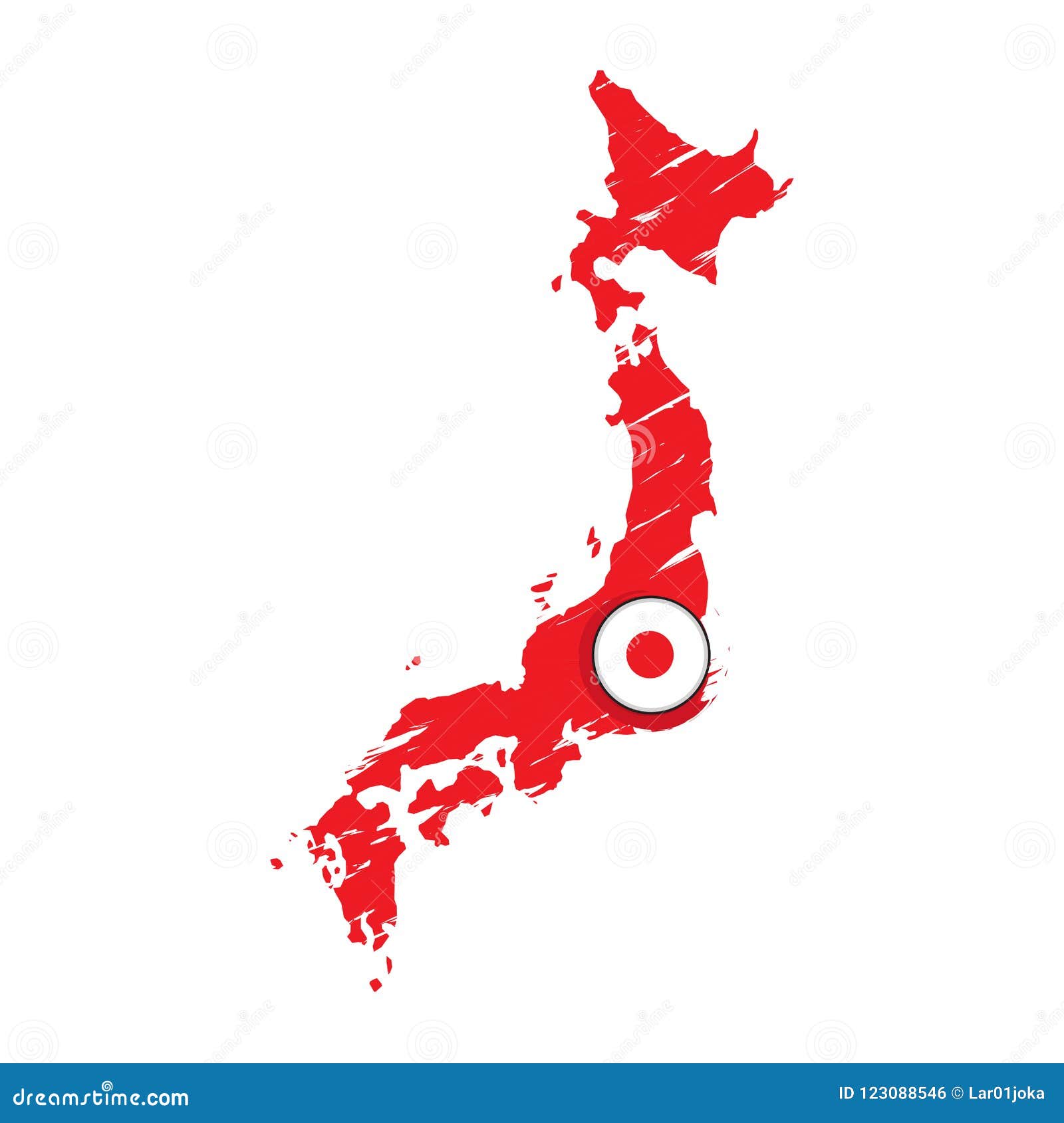 Map of Japan with a label stock vector. Illustration of grunge - 123088546