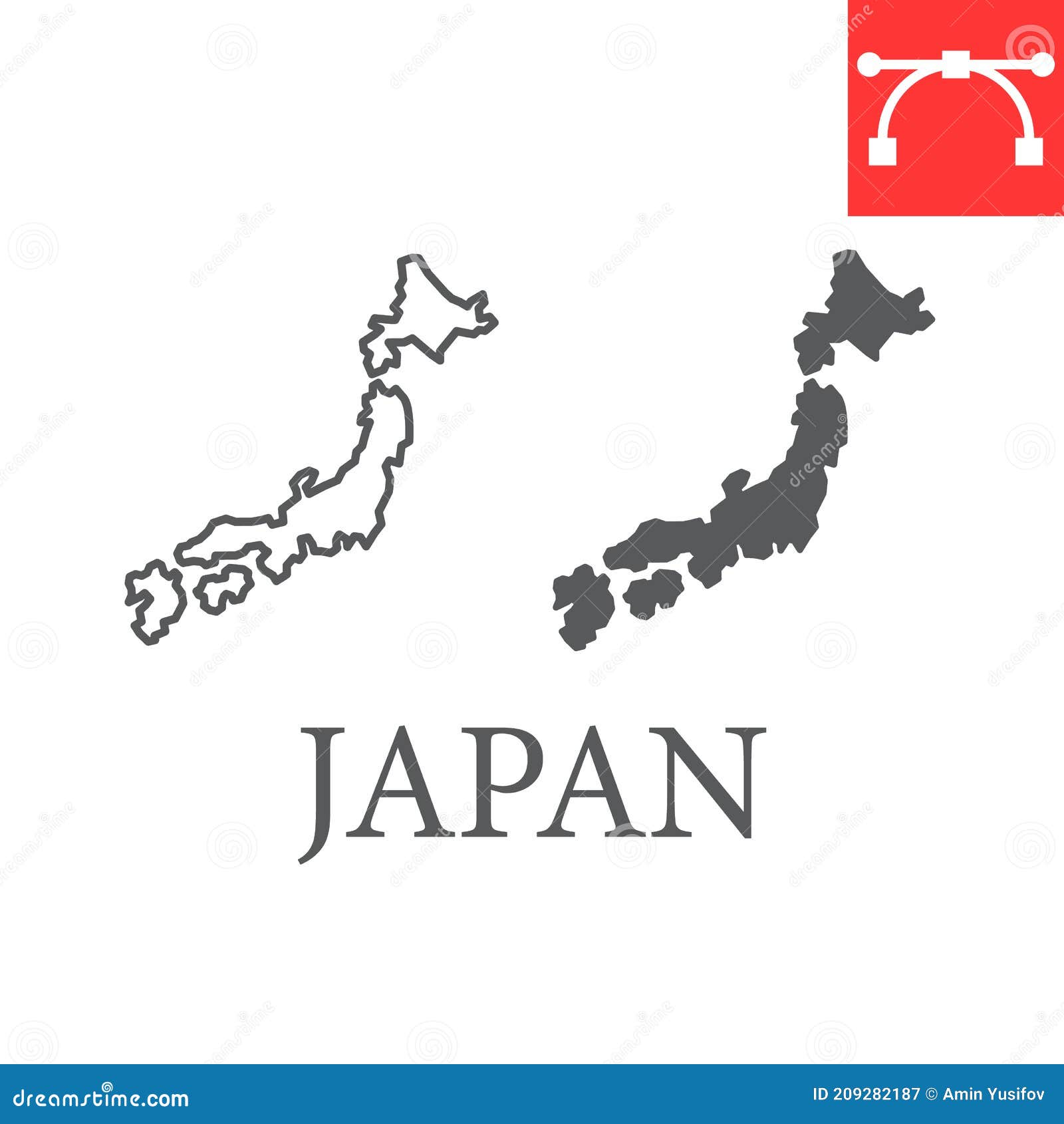 Map Of Japan Line And Glyph Icon, Country And Geography, Japan Map Sign ...