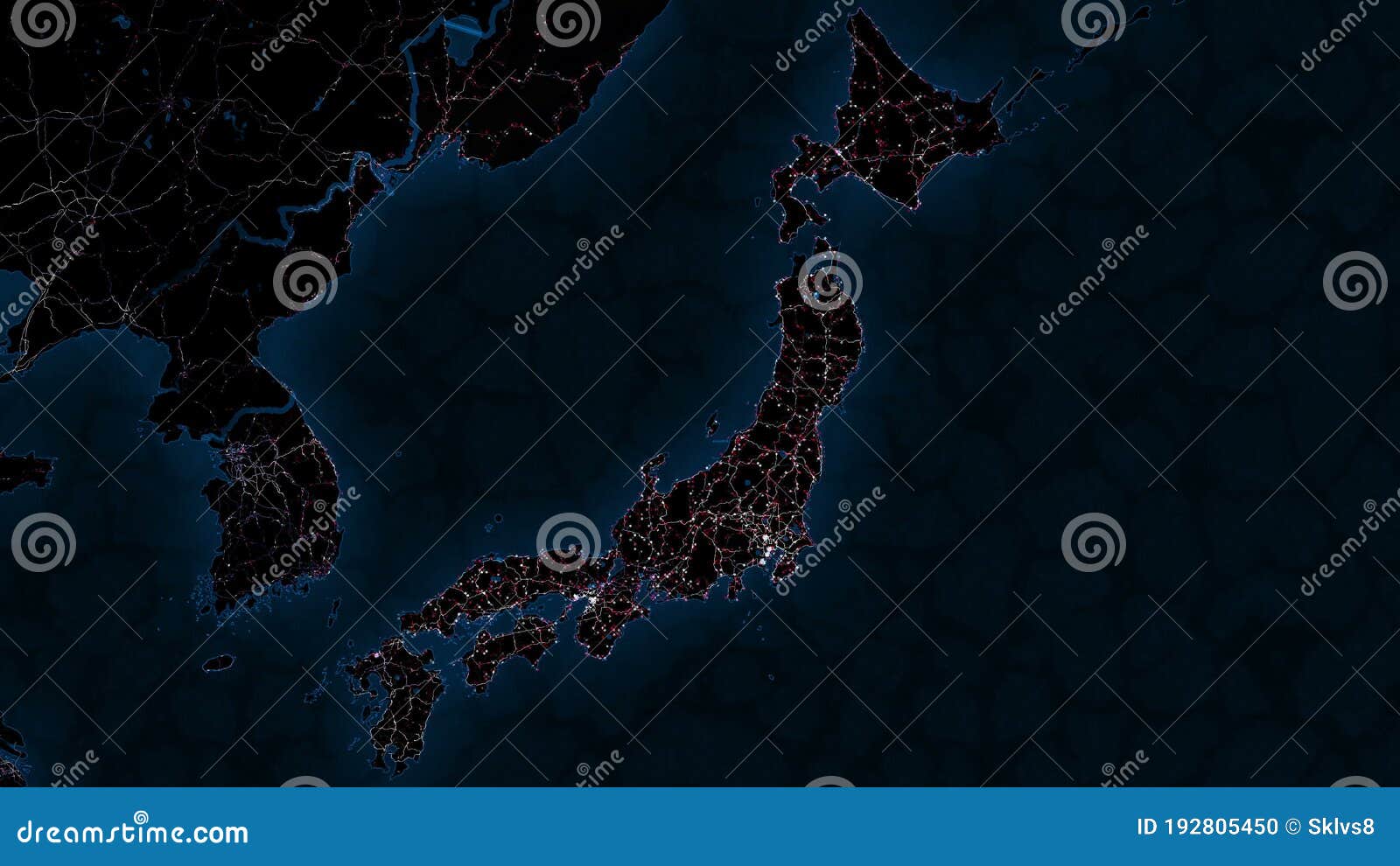 Map of Japan. Night View from Space. Stock Footage - Video of country ...