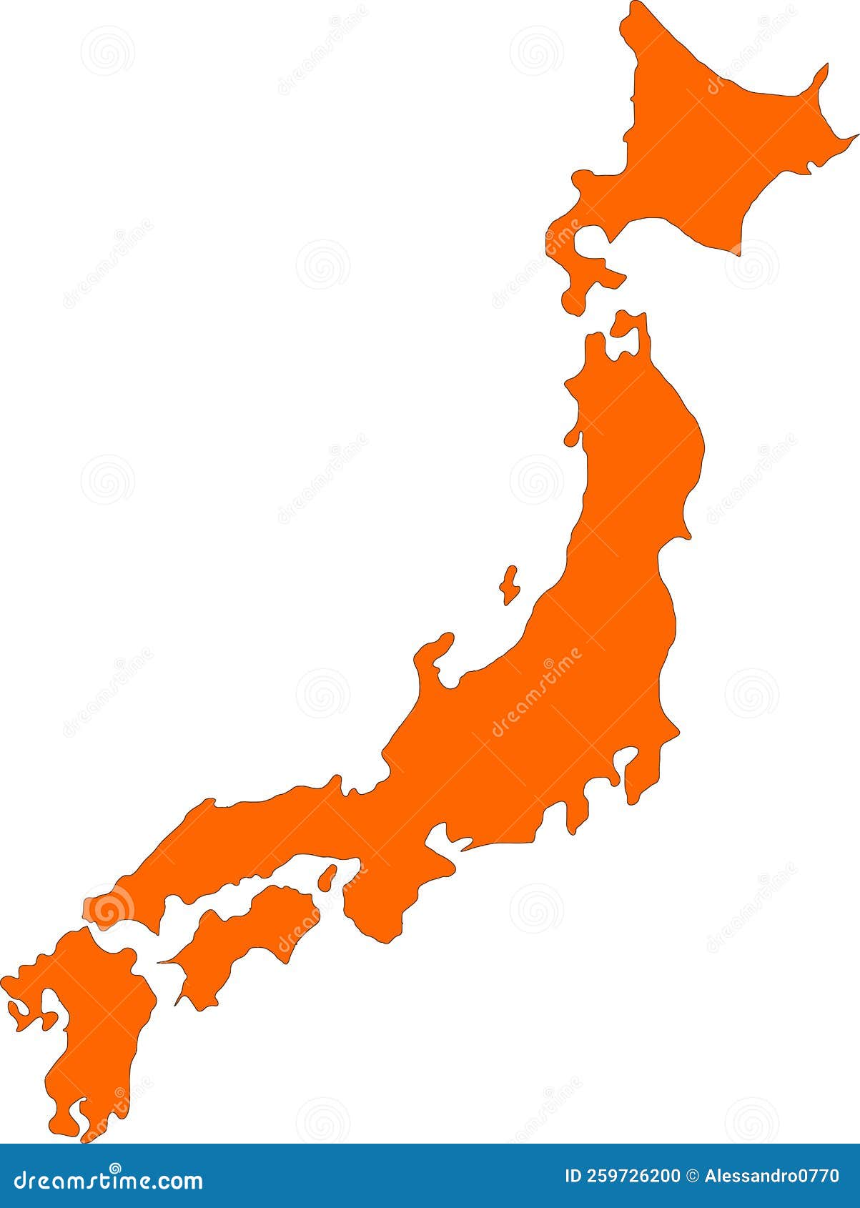Map of Japan in orange stock illustration. Illustration of patriot ...
