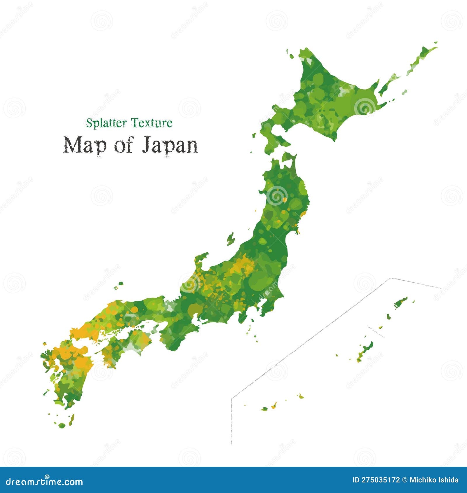 Map of Japan, Paint Spattering Texture Stock Illustration ...