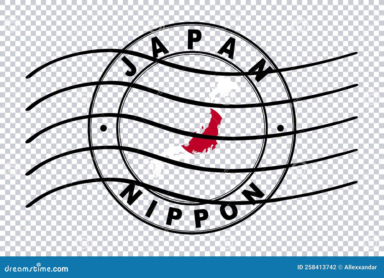 Map of Japan, Postal Passport Stamp, Travel Stamp Stock Illustration ...