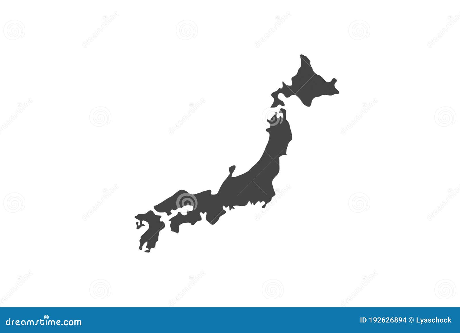Map Of Japan On White Background. Grey Map Of Japan Stock Photography ...