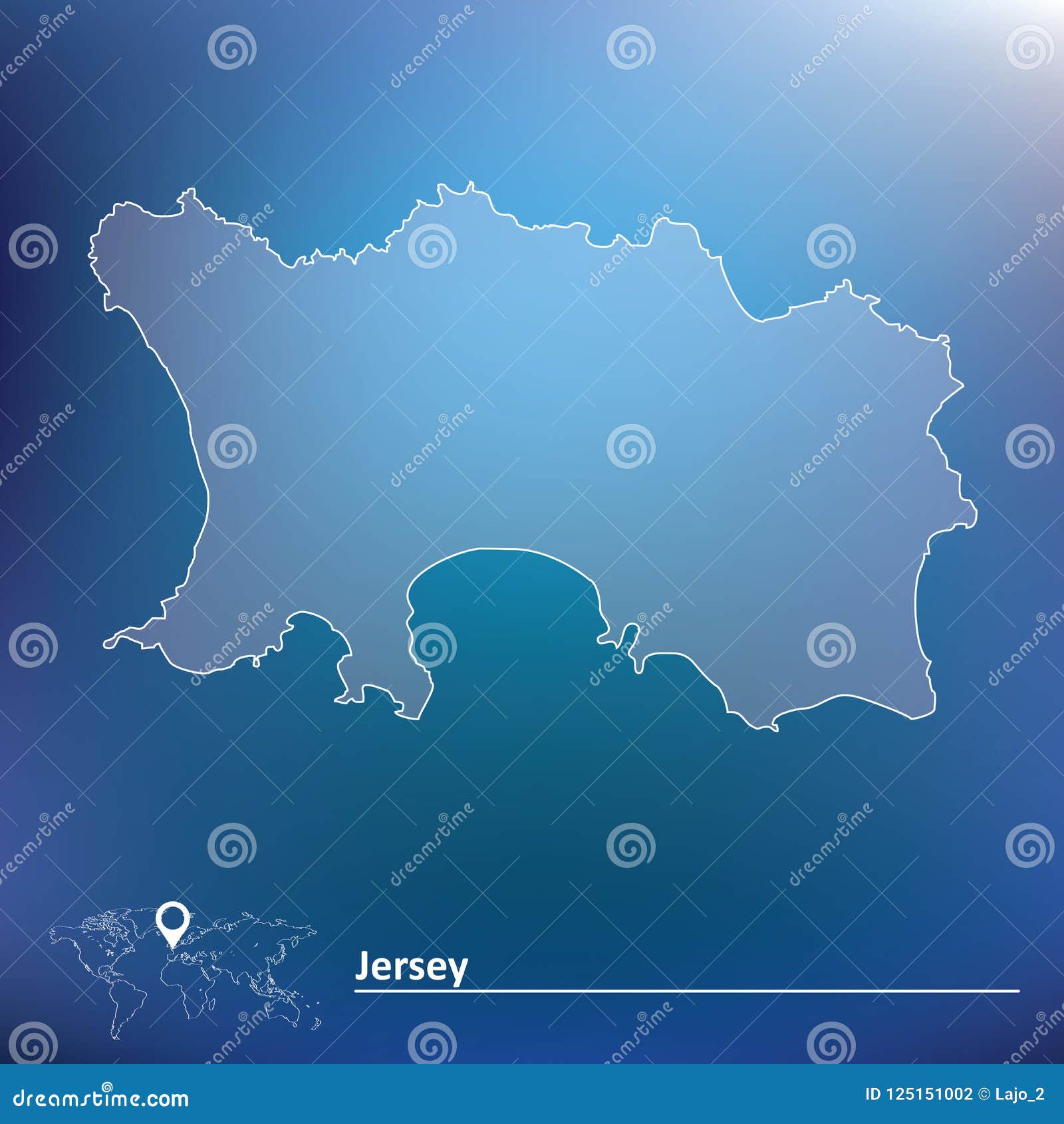Map of Jersey stock vector. Illustration of geography - 125151002
