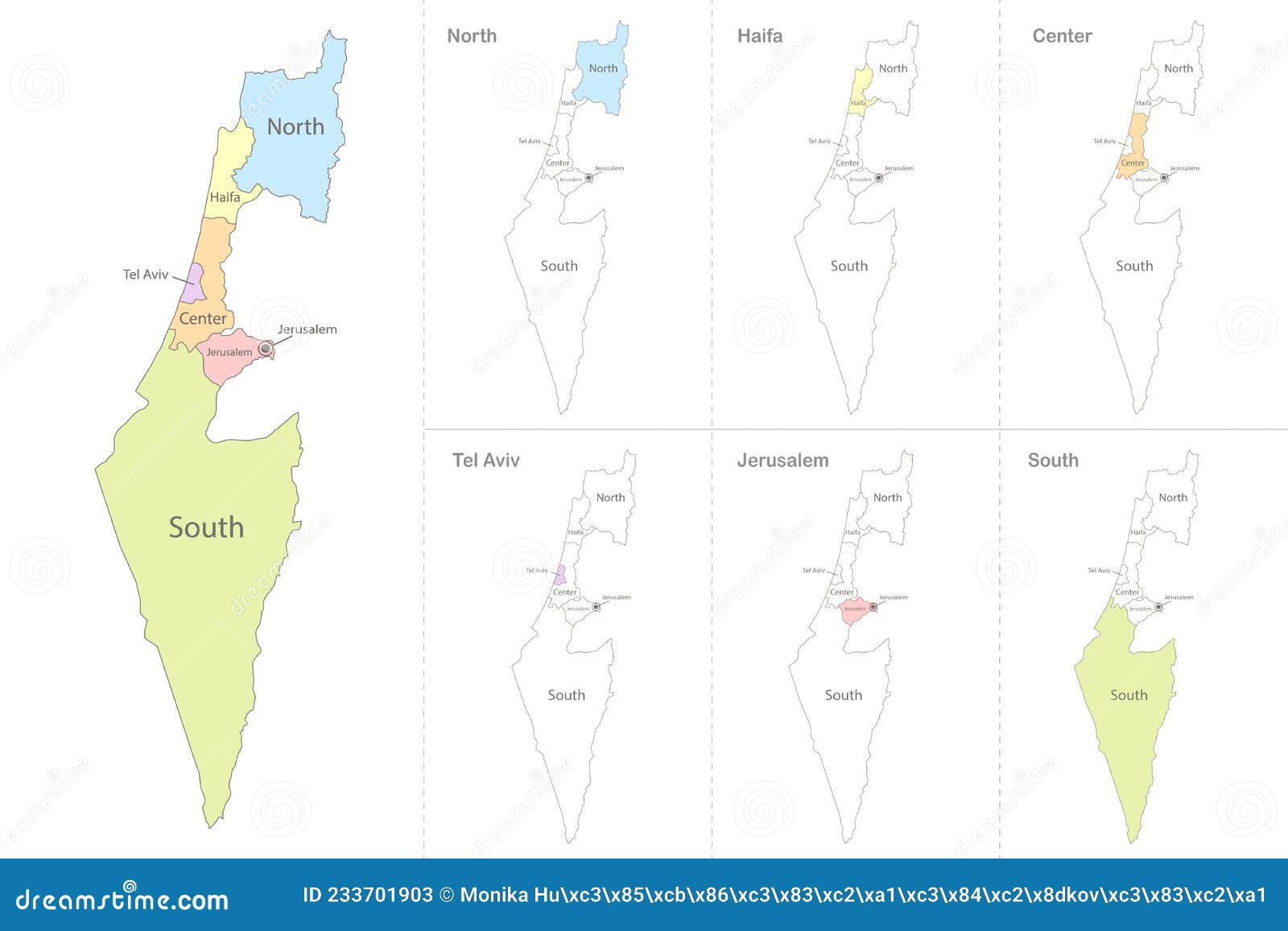 Map of Jerusalem Divided To Administrative Divisions Stock Vector ...