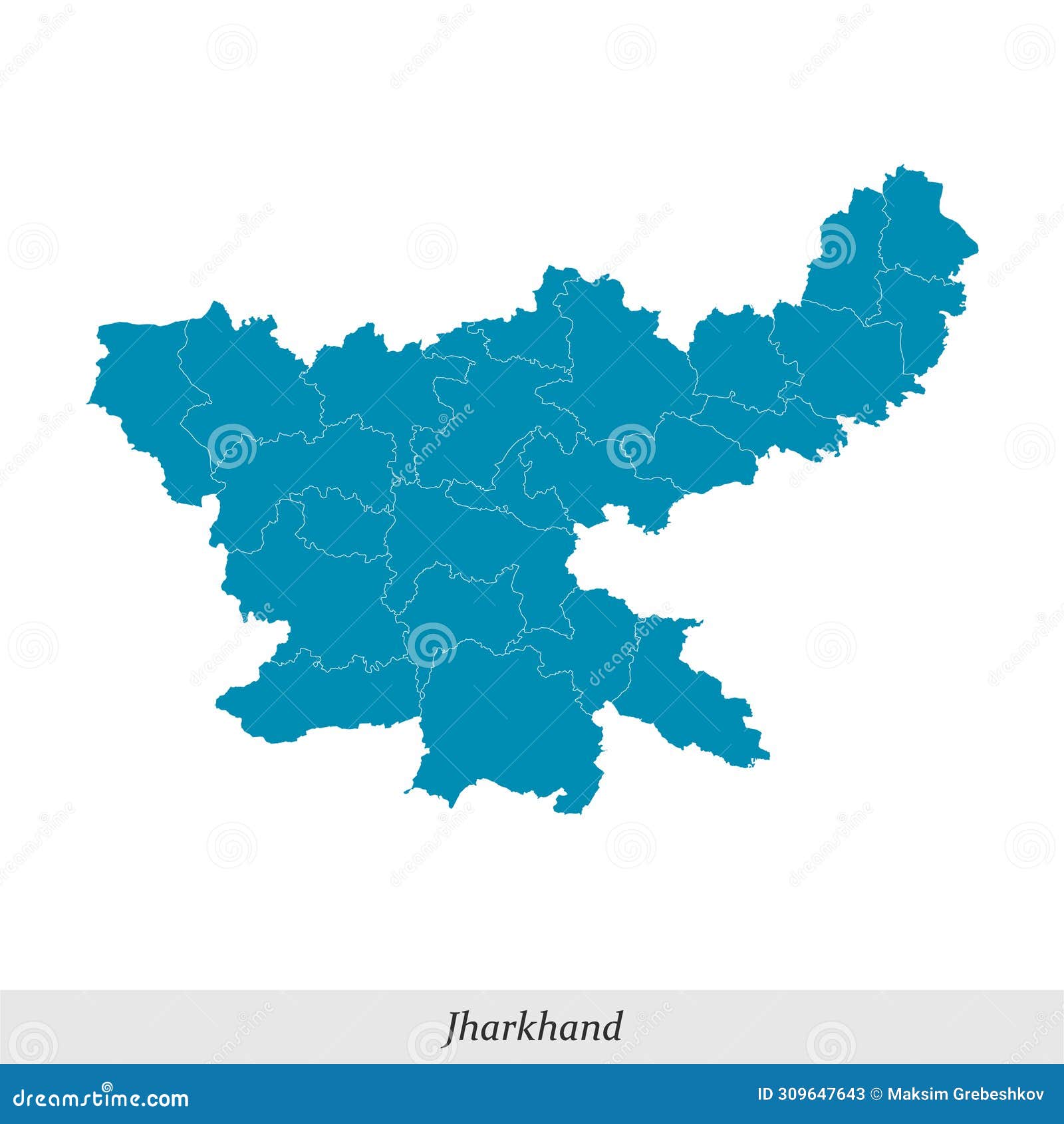 Map of Jharkhand is a State of India with Districts Stock Vector ...