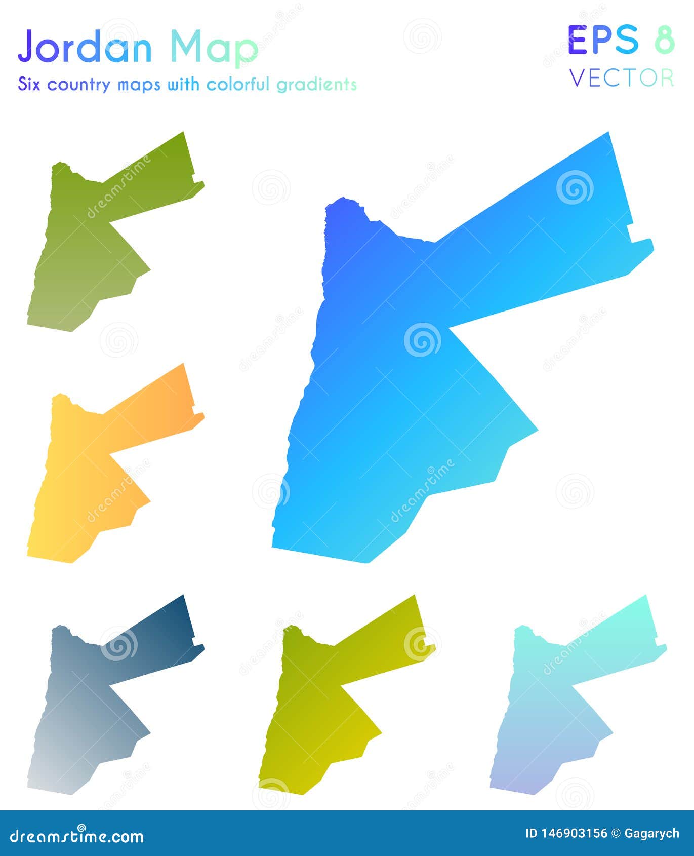 Map Of Jordan With Beautiful Gradients. Vector Illustration ...
