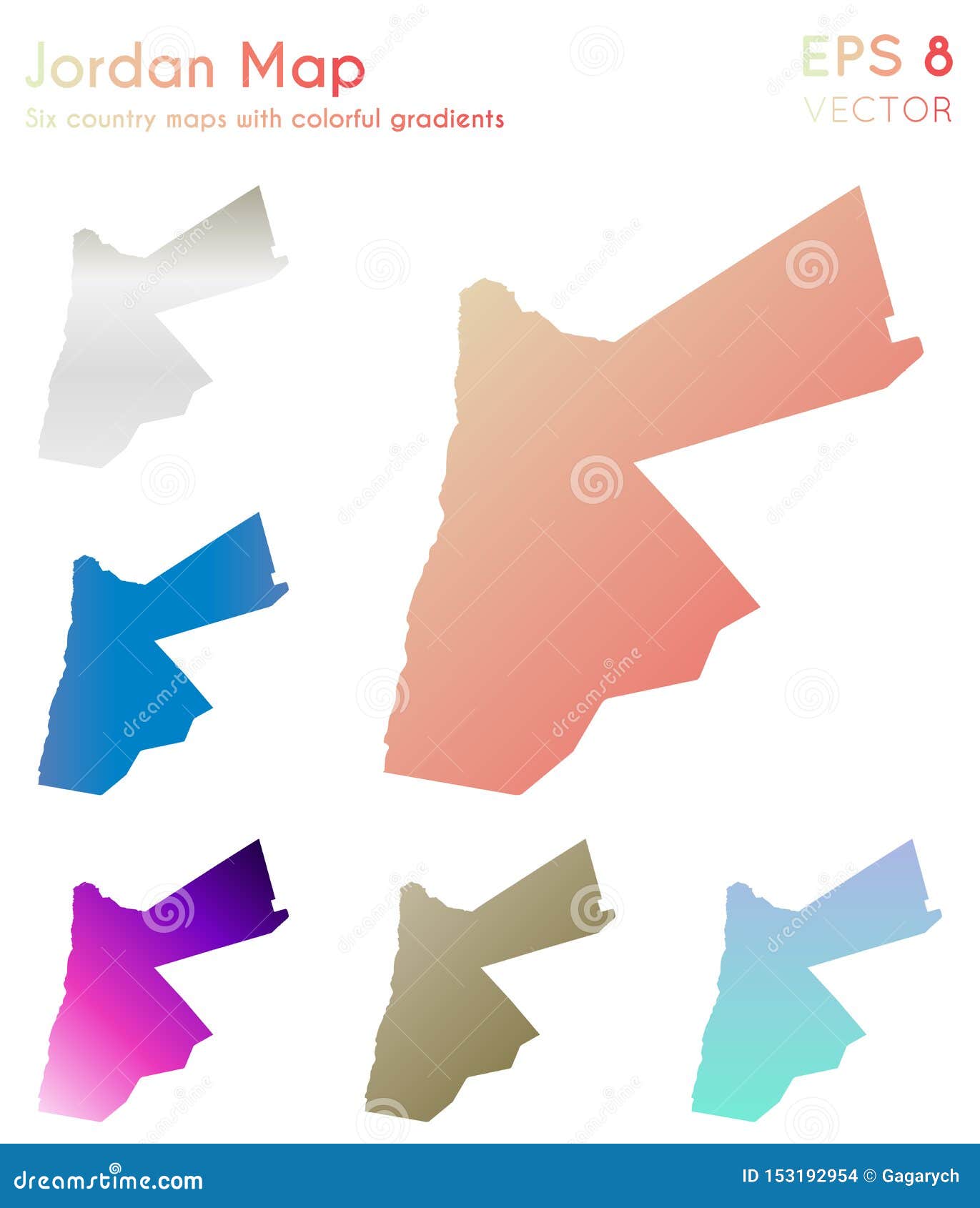 Map Of Jordan With Beautiful Gradients. Vector Illustration ...