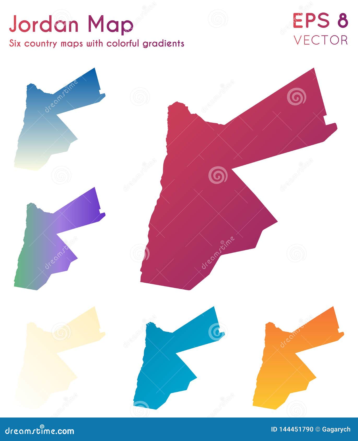 Map Of Jordan With Beautiful Gradients. Vector Illustration ...