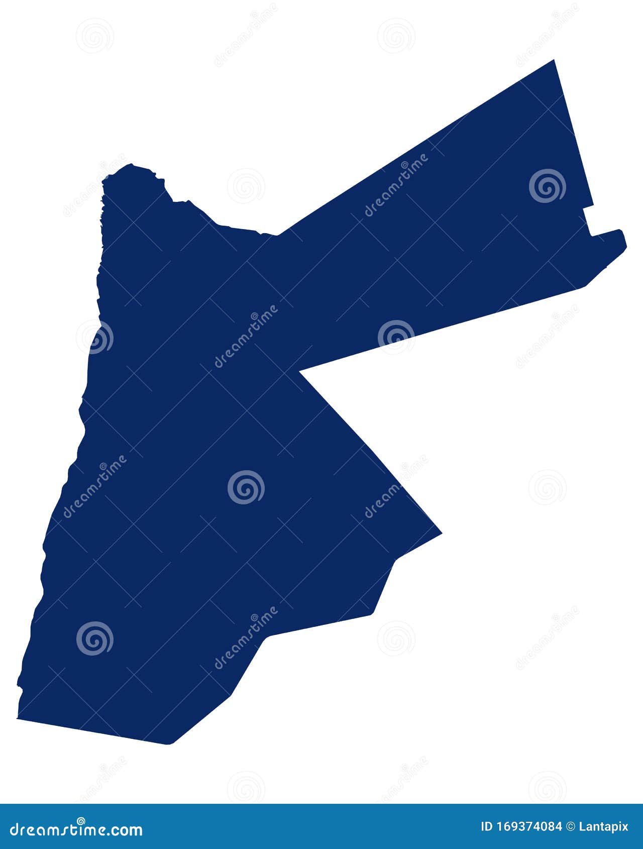 Map of Jordan in Blue Colour Stock Vector - Illustration of destination ...