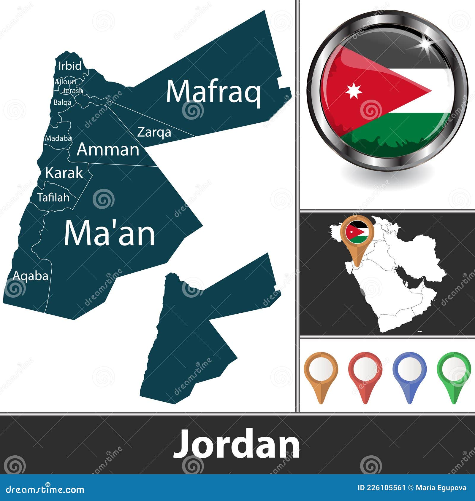 Map Of Jordan Cartoon Vector | CartoonDealer.com #226105561