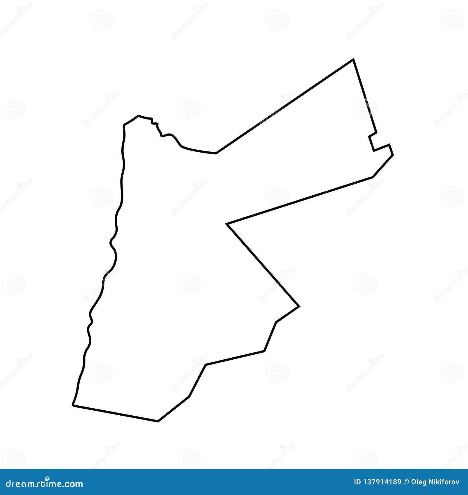 Jordan - Outline Map Vector Illustration | CartoonDealer.com #127026838