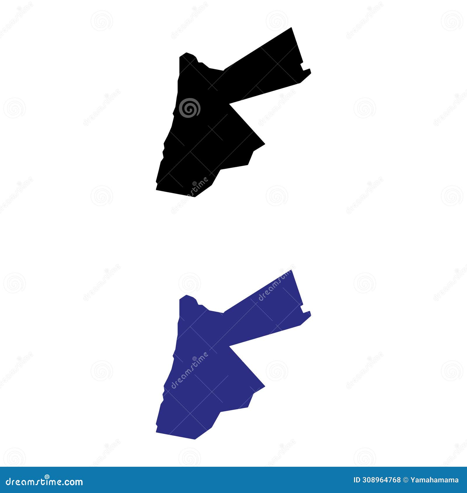 Map Jordan stock vector. Illustration of geography, blue - 308964768