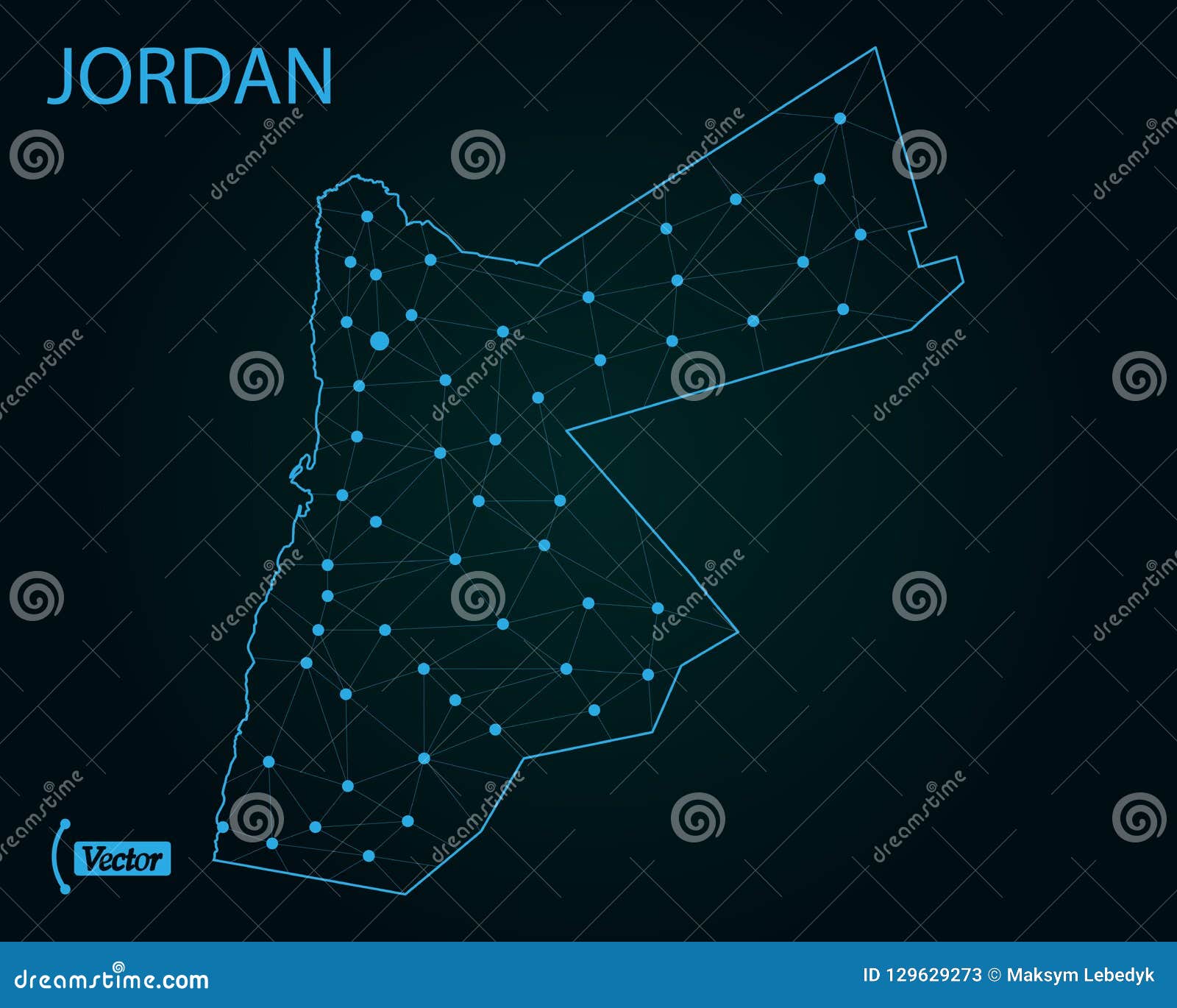 Map of Jordan. Vector Illustration. World Map Stock Illustration ...