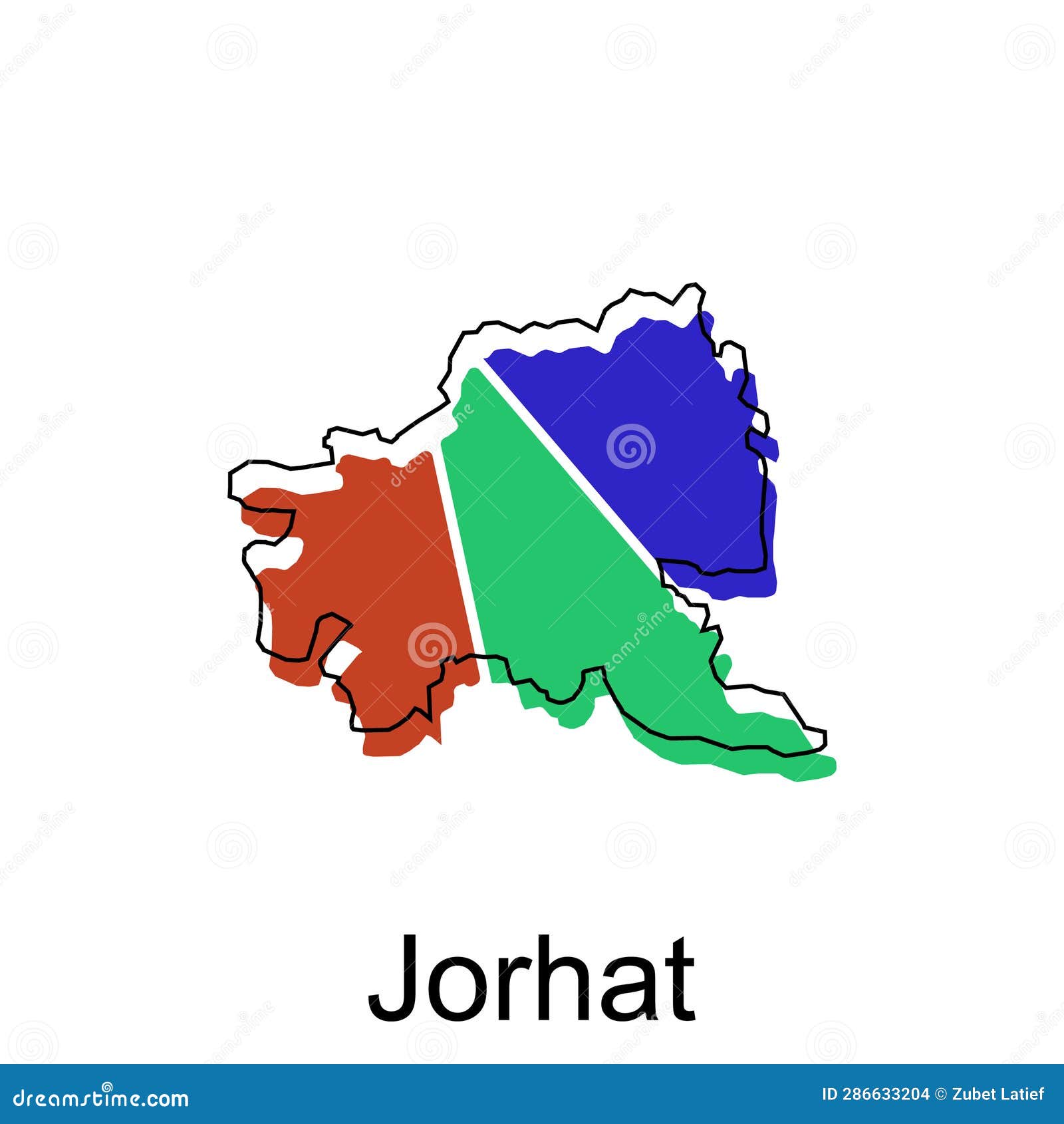 Map of Jorhat City Modern Simple Geometric, Illustration Vector Design ...