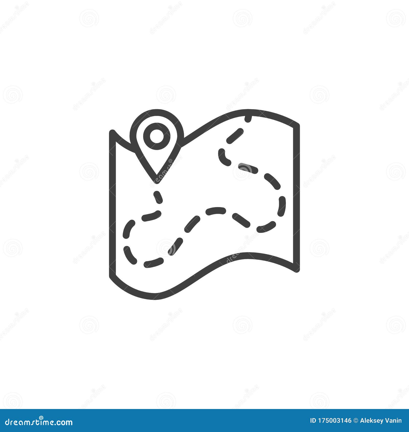 Linear Map Localization Icon From Maps And Flags Outline Collection ...