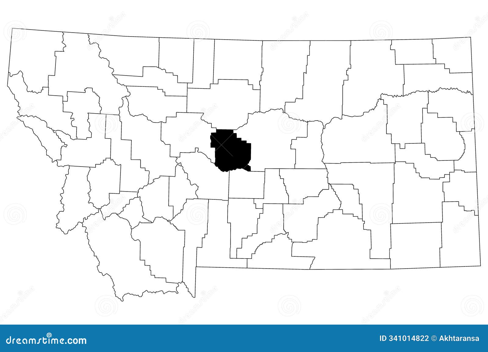 Map of Judith Basin County in Montana State on White Background. Single ...