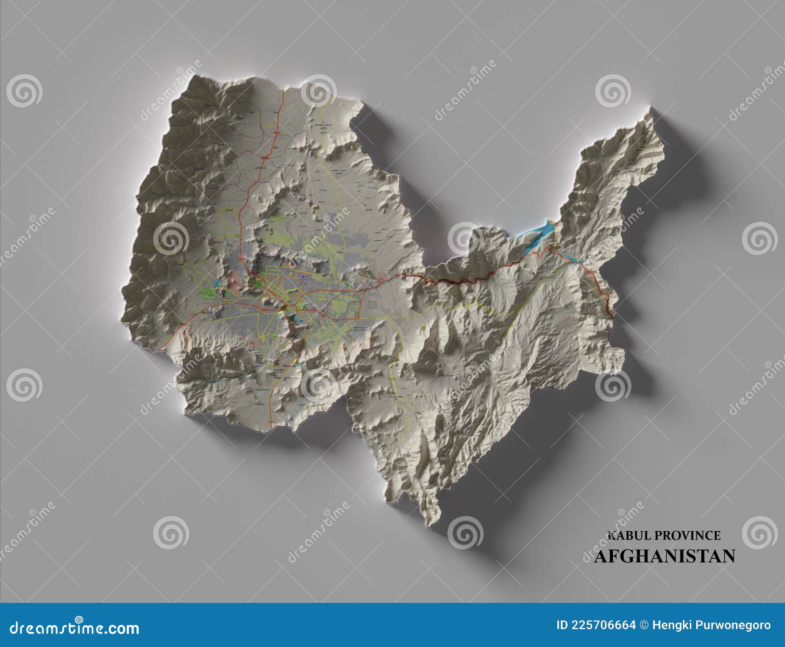 Map of Kabul Province, Afghanistan Stock Illustration - Illustration of ...