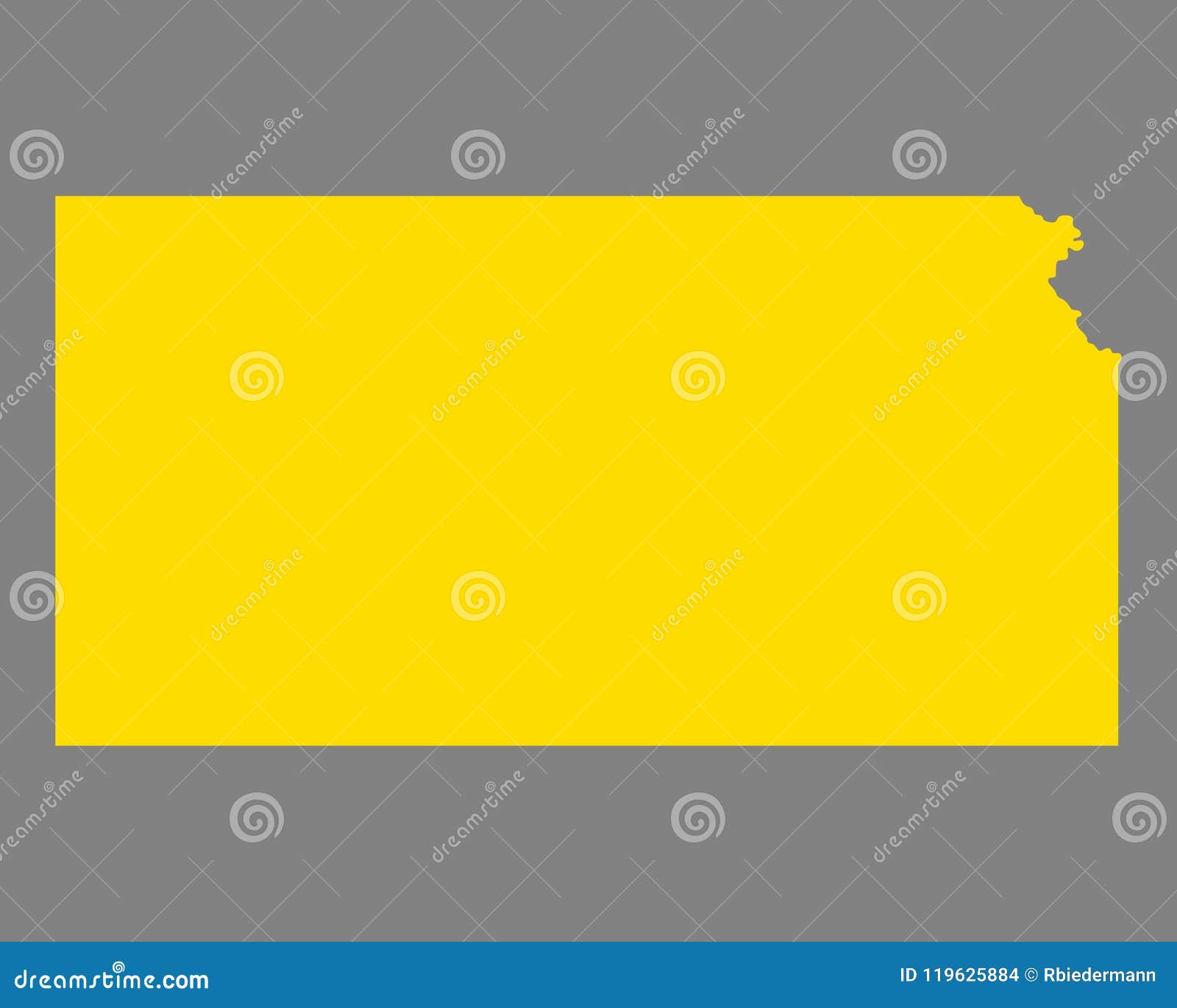 Map of Kansas stock vector. Illustration of yellow, grey - 119625884