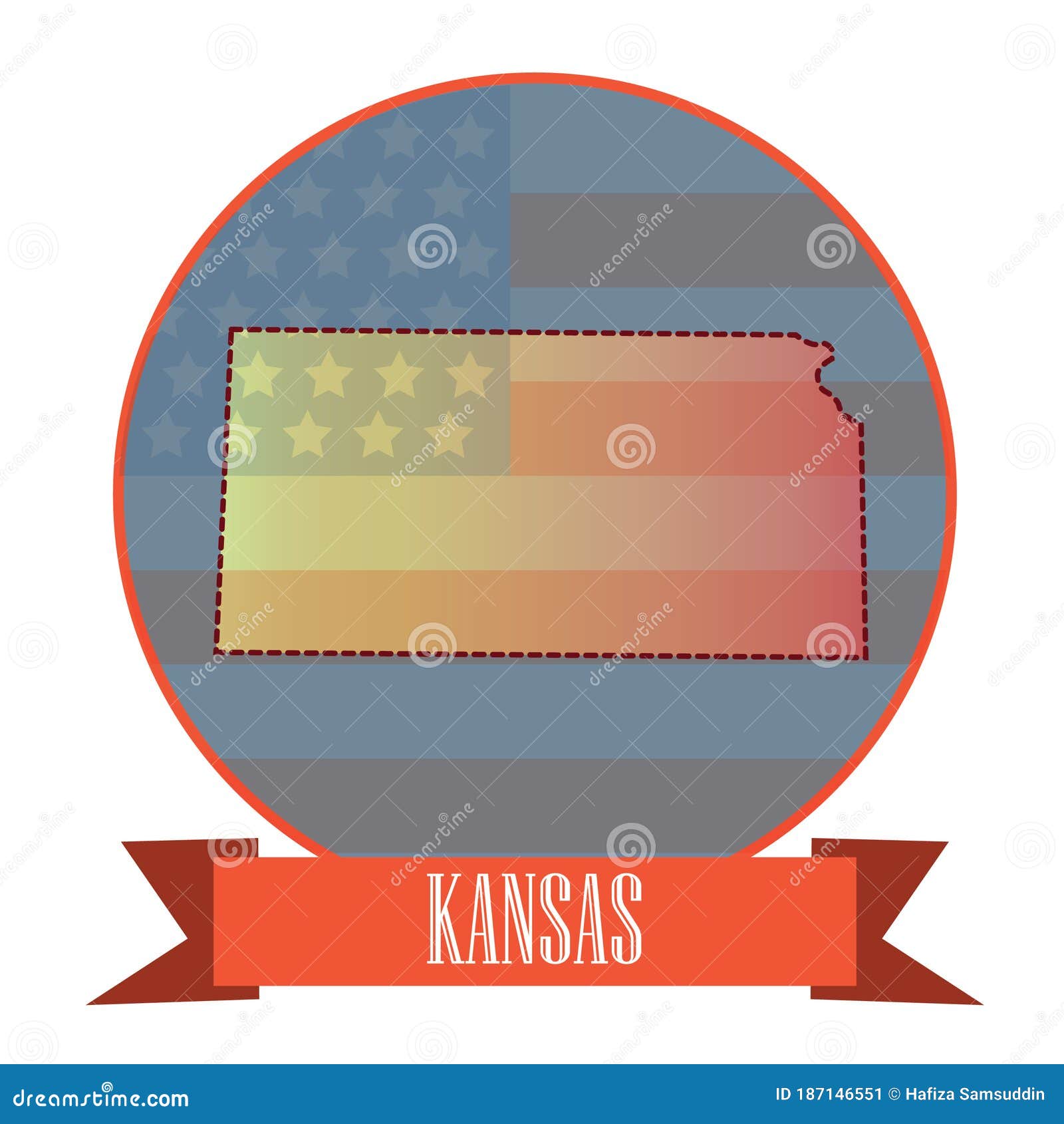 Map of Kansas State. Vector Illustration Decorative Design Stock Vector ...