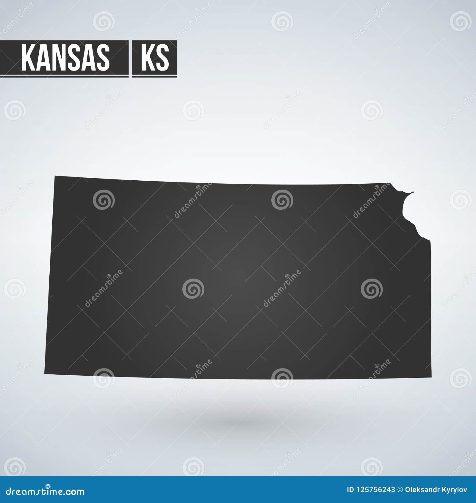 Map of the Kansas State. Vector Illustration Design Element. Flat Style ...